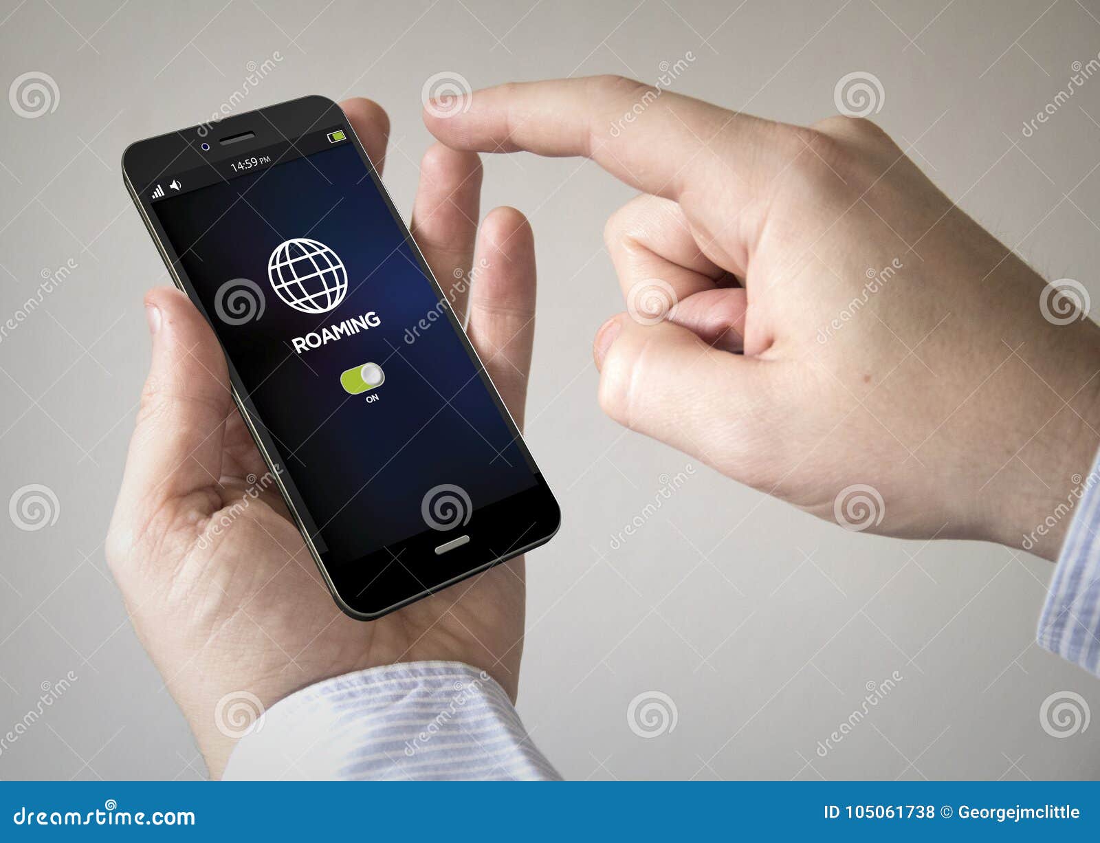 Touchscreen Smartphone with Roaming on the Screen Stock Photo - Image ...