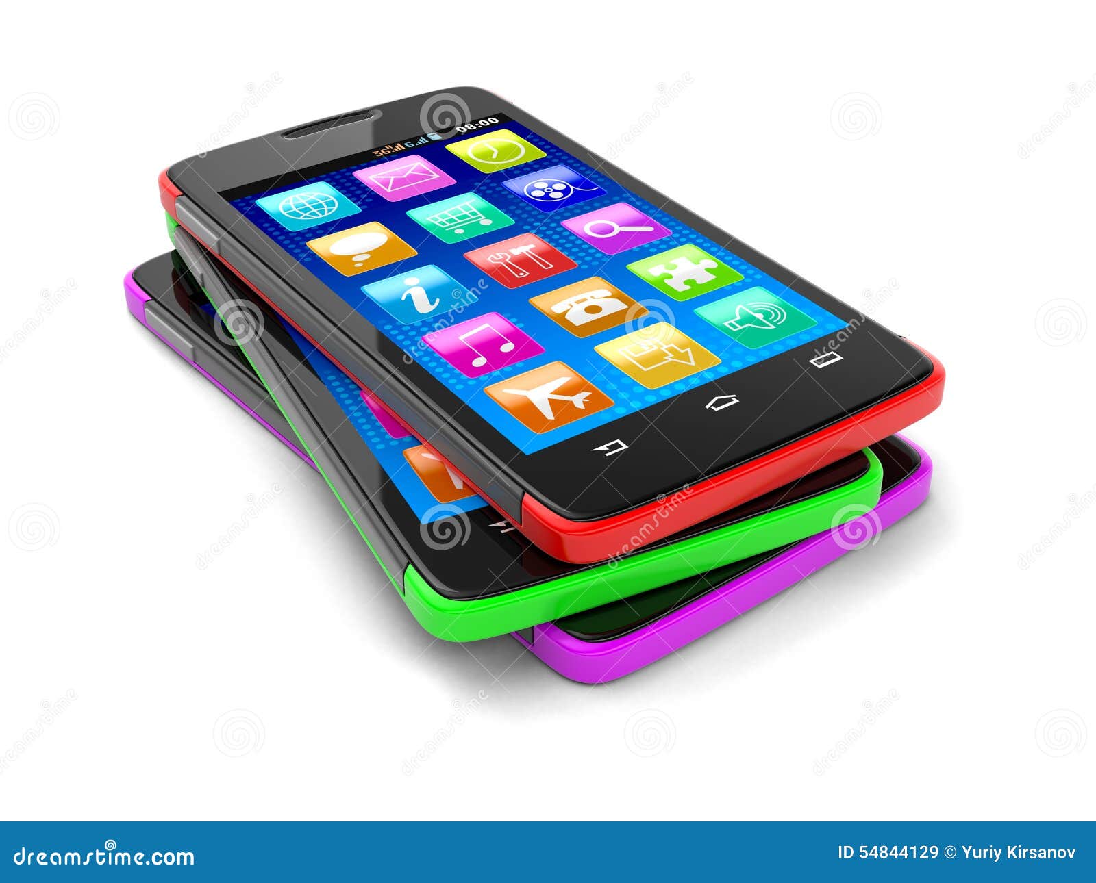 Set Of Touchscreen Smartphones Royalty-Free Stock Photo | CartoonDealer ...