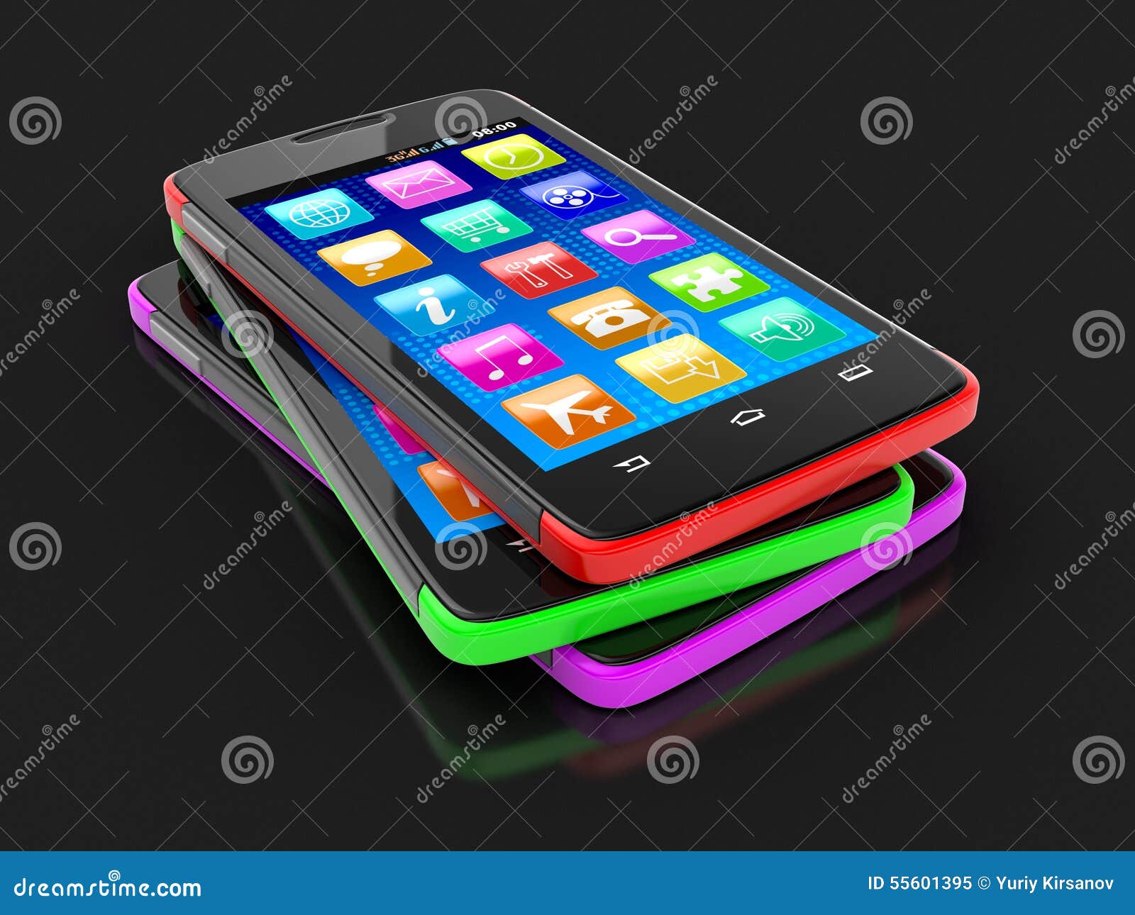 Set Of Touchscreen Smartphones Royalty-Free Stock Photo | CartoonDealer ...