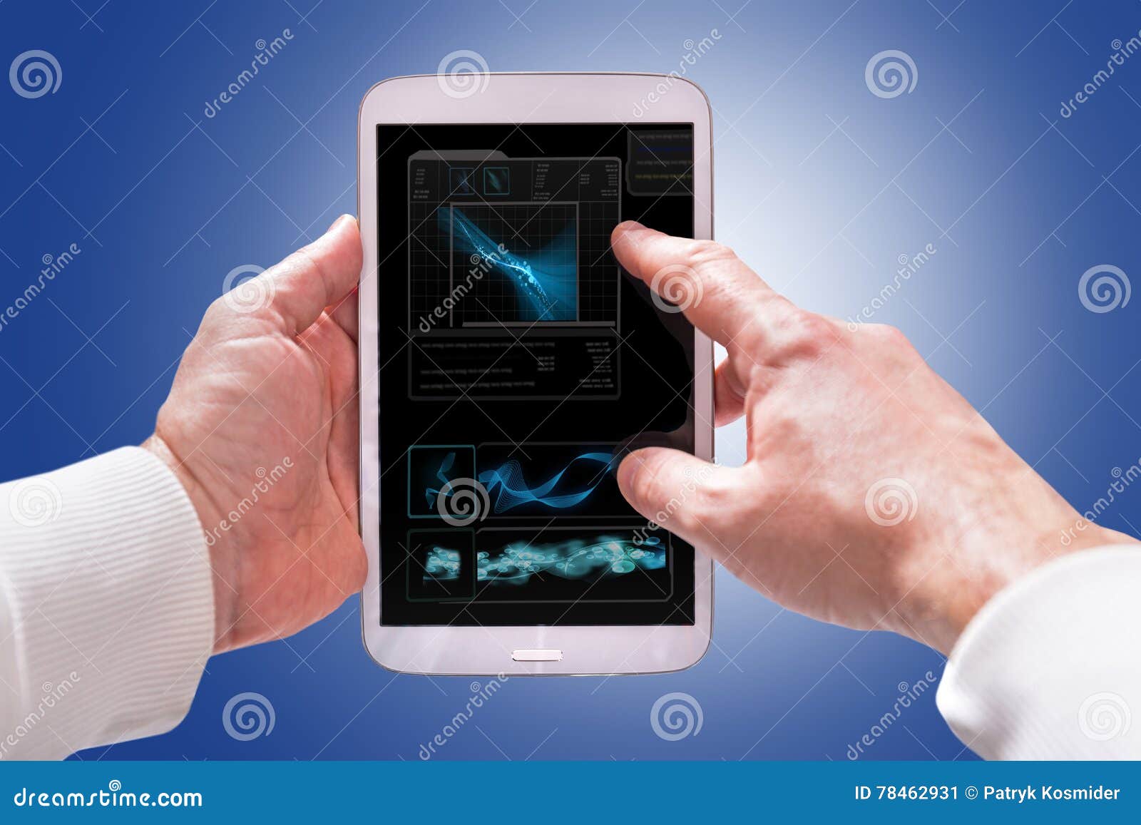 Touchscreen Tablet Computer in Hands Stock Image - Image of future ...