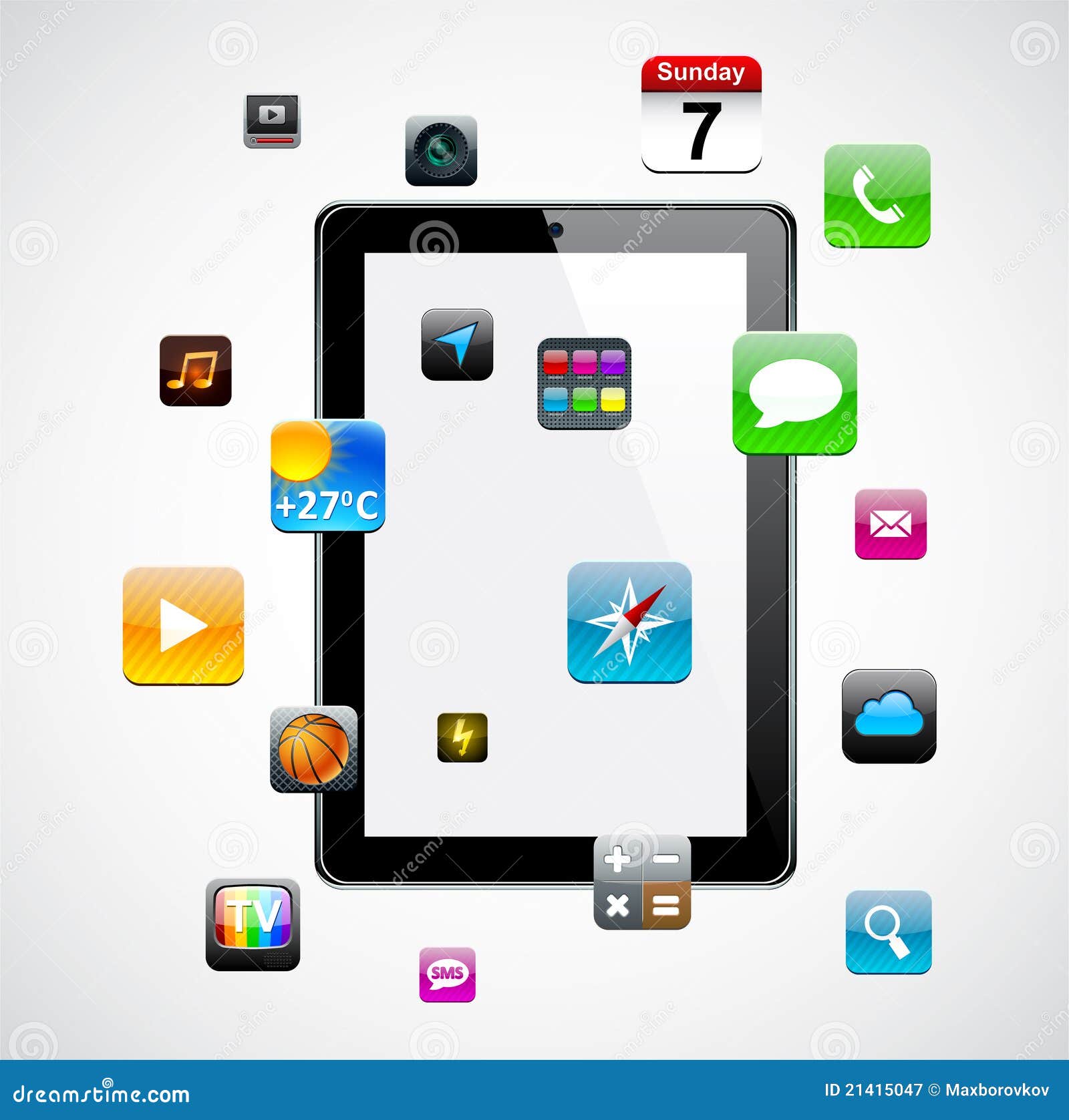 Touchscreen Tablet Concept. Stock Vector - Illustration of concept ...