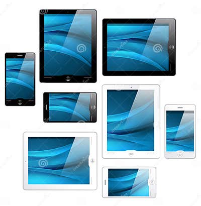 Touchscreen Tablets and Mobile Phones - Vector Stock Vector ...