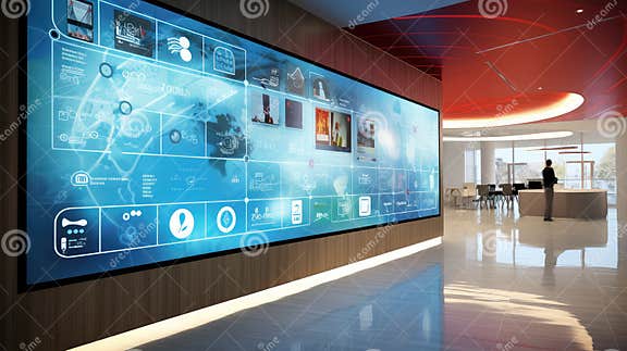 Touchscreens Modern Office Wall Stock Illustration - Illustration of ...