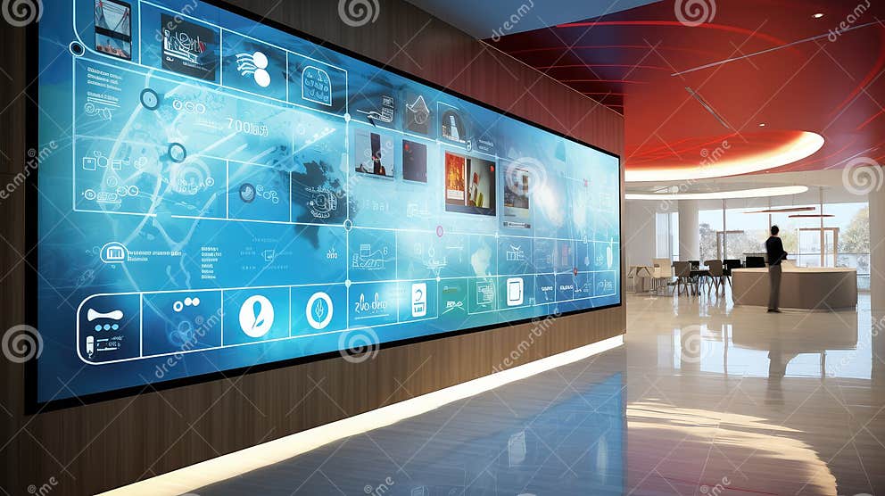 Touchscreens Modern Office Wall Stock Illustration - Illustration of ...