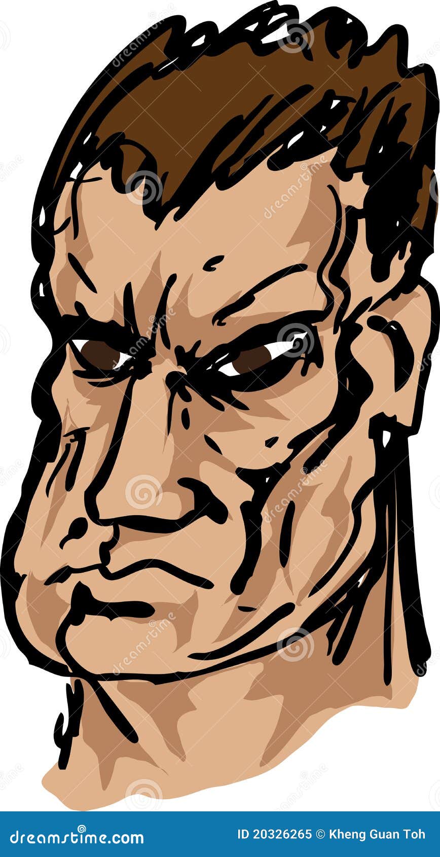 Tough Brutish Guy Hand-drawn Stock Illustration - Illustration of ...