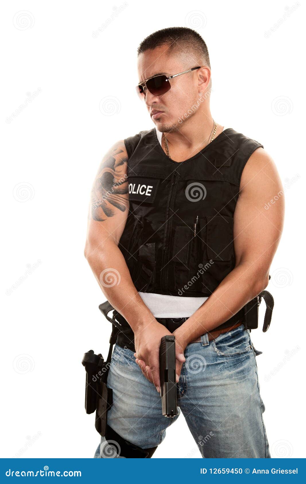 Tough Cop stock photo. Image of stubble, goatee, sunglasses - 12659450