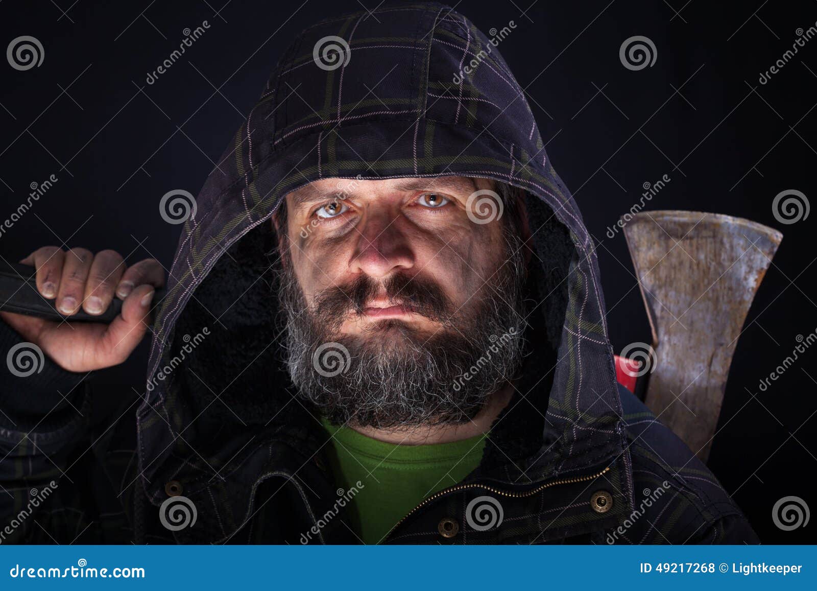Scary Axeman. Angry Maniac With Axe Royalty-Free Stock Image ...