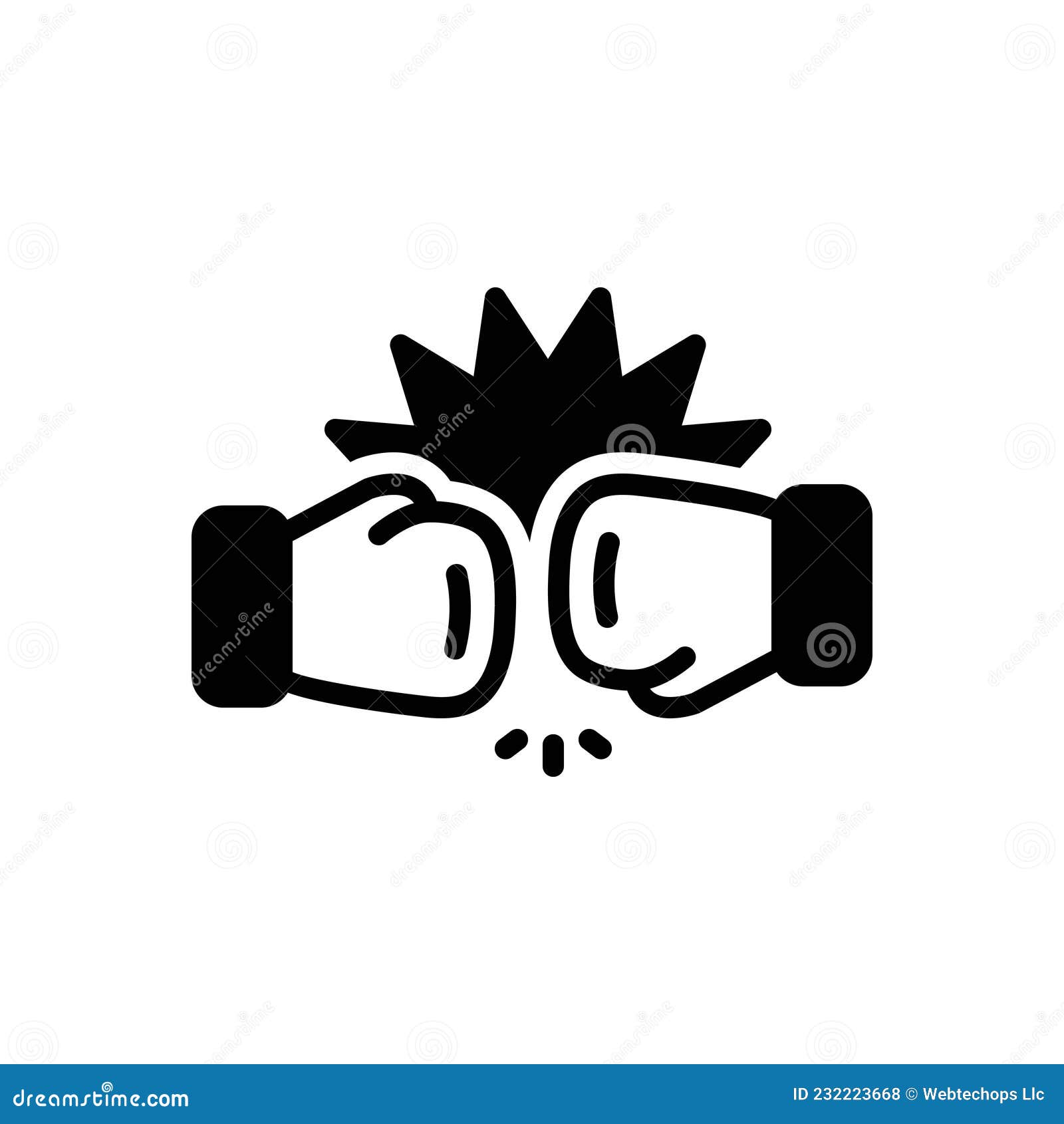 Black Solid Icon for Tough, Punch and Power Stock Vector - Illustration ...