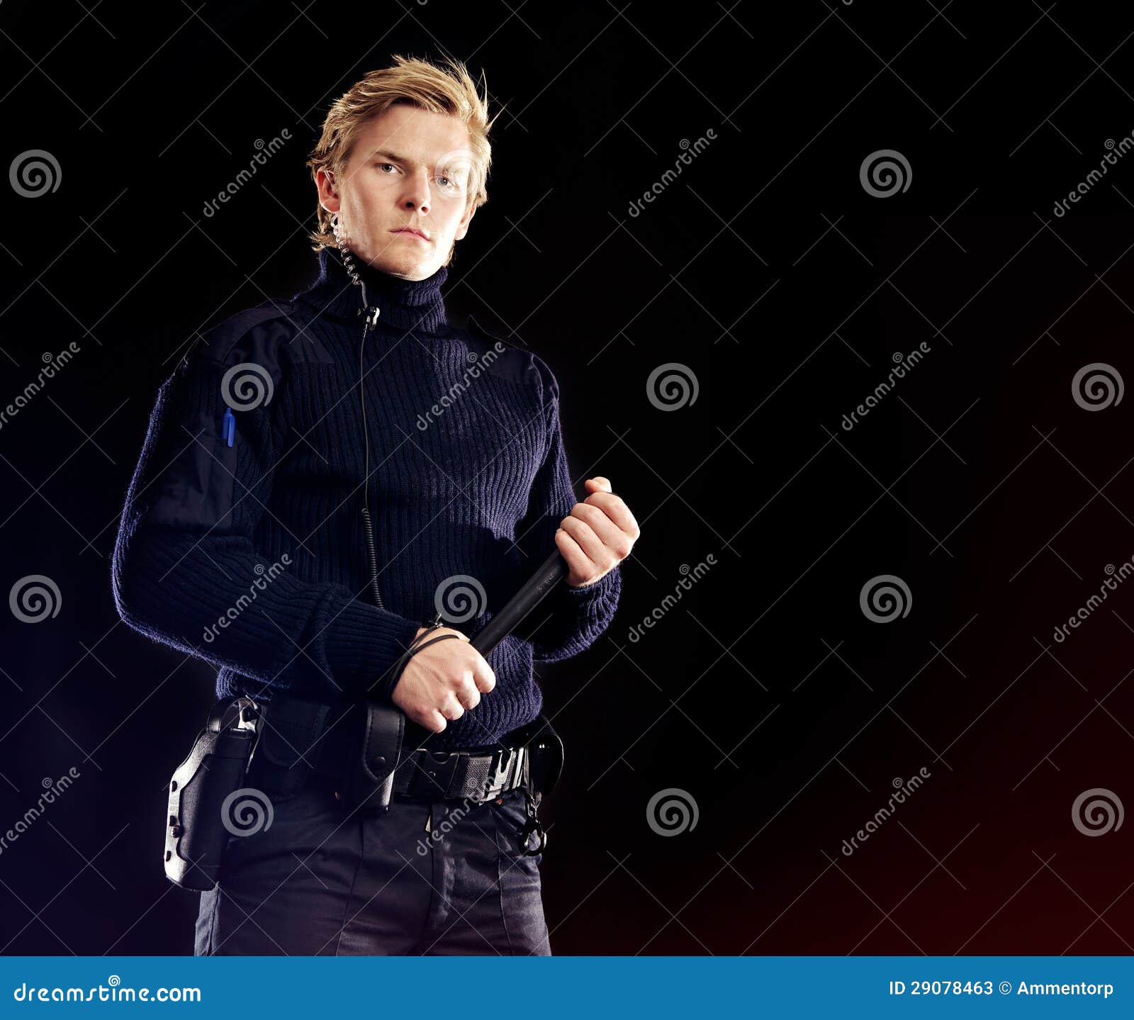 Tough Security Officer Serious about Safety Stock Image - Image of ...