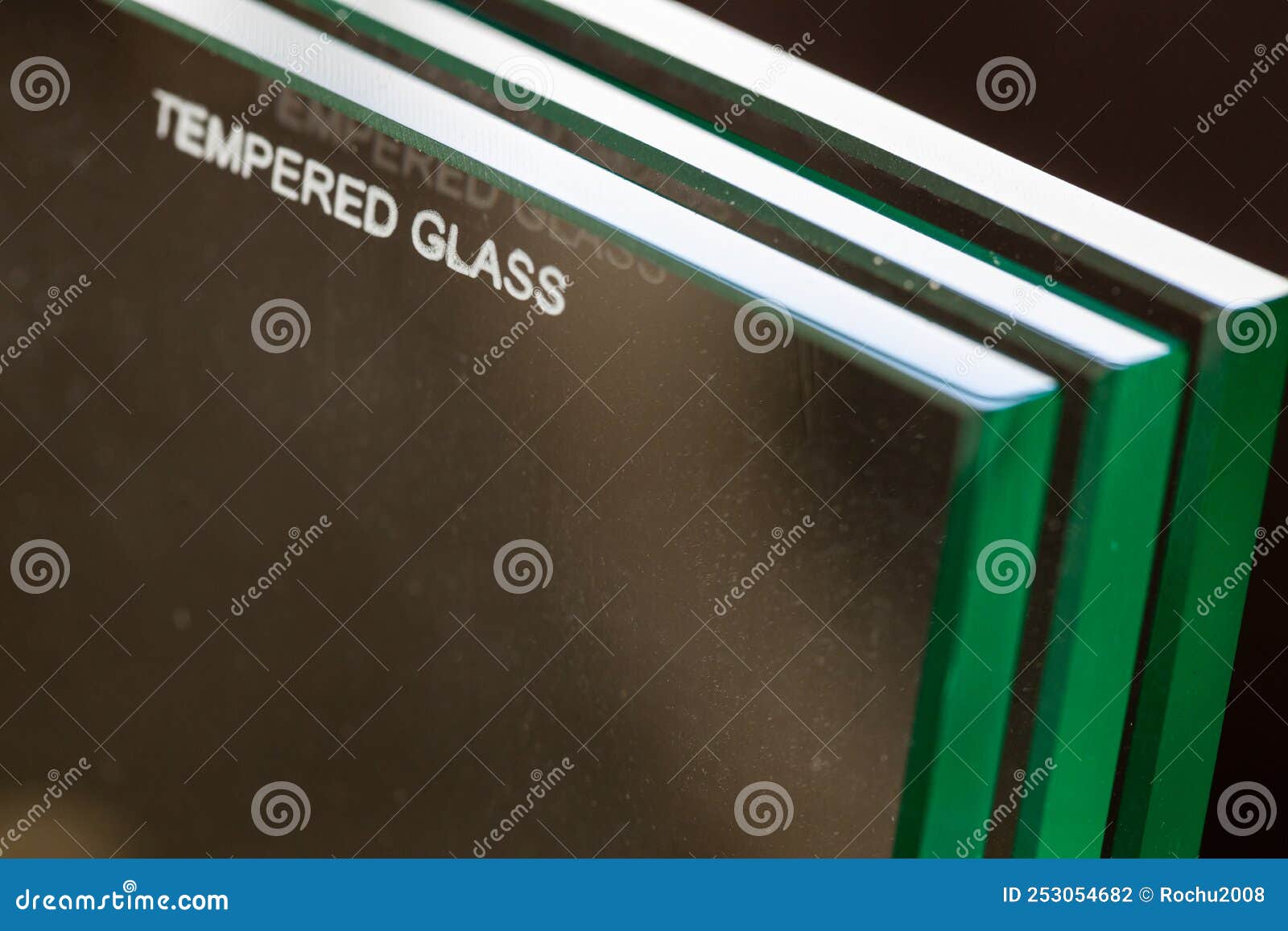 Toughened Glass, Close-up, Fired Glass Tempering Markings Stock Photo ...