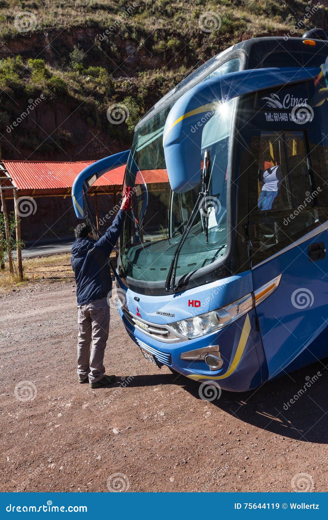 Tour Bus and Driver in Peru Editorial Stock Image - Image of guide ...