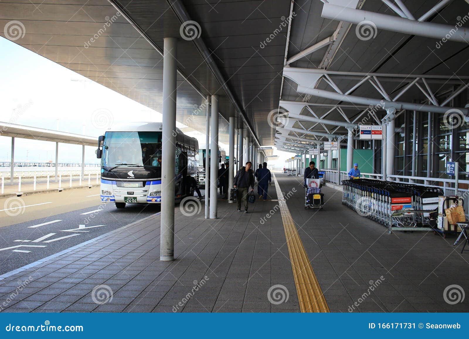 The Tour Bus Stop at the Kix Airport Editorial Photo - Image of ...