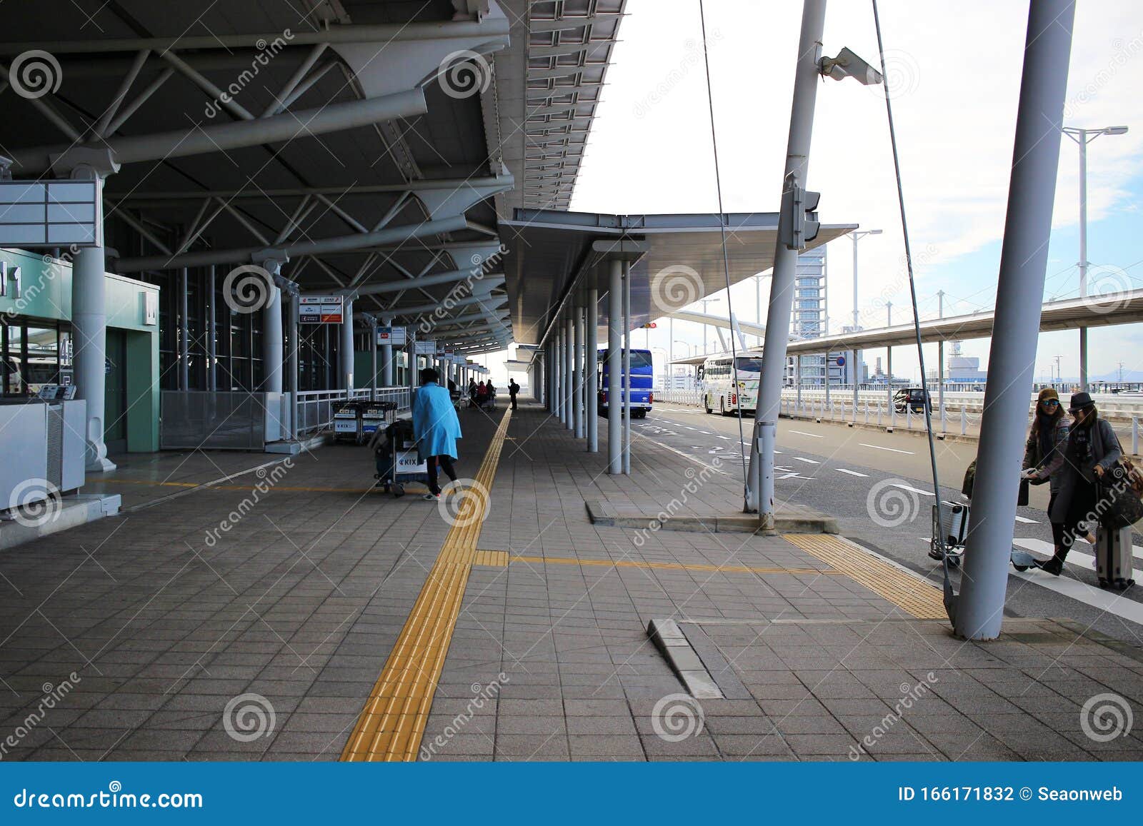 The Tour Bus Stop at the Kix Airport Editorial Photography - Image of ...