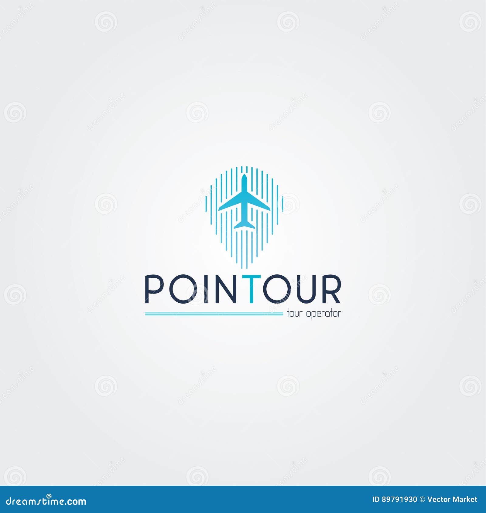 Tour Company Logos Created from Blue Navigation and Airplane Vector ...