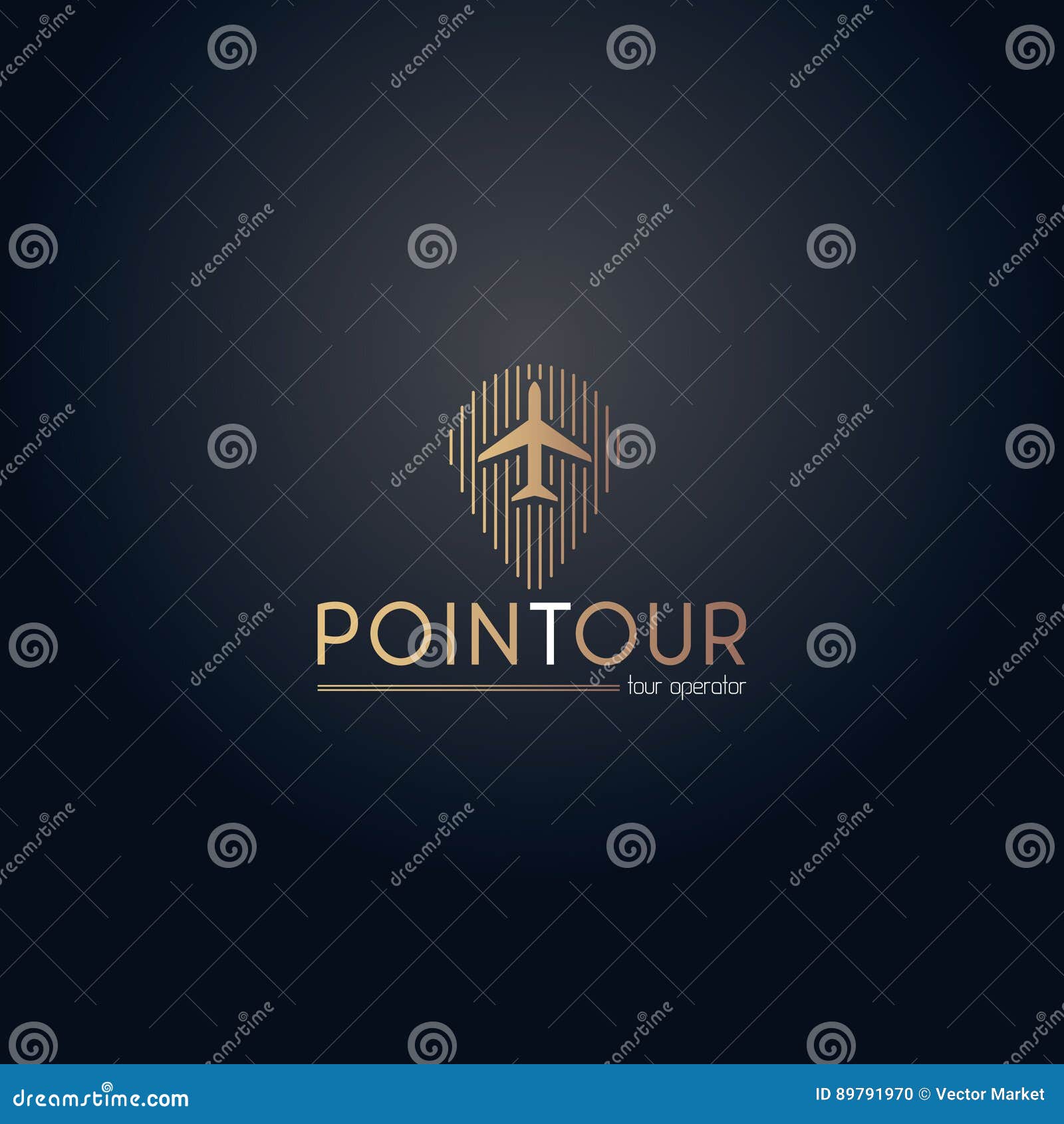 Tour Company Logos Created from Gold Effect Navigation and Airplane ...