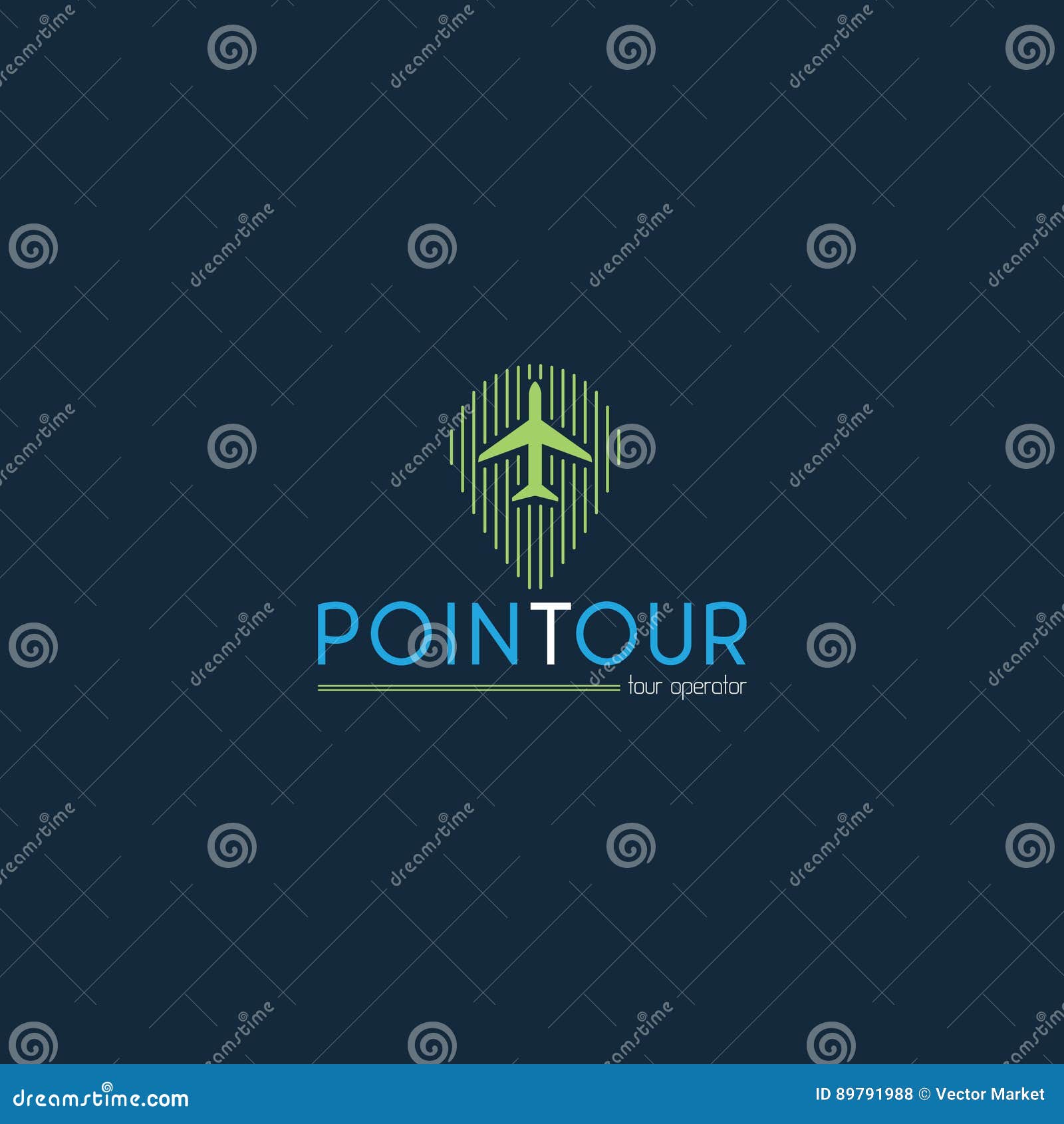 Tour Company Logos Created From Green Navigation And Airplane Vector ...