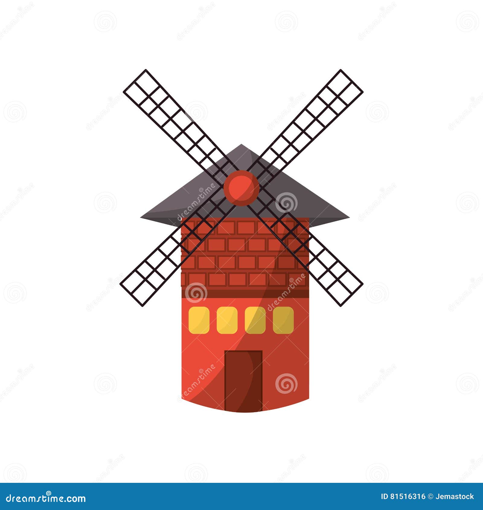 Tour D'isolement De Moulin à Vent Illustration de Vecteur ...