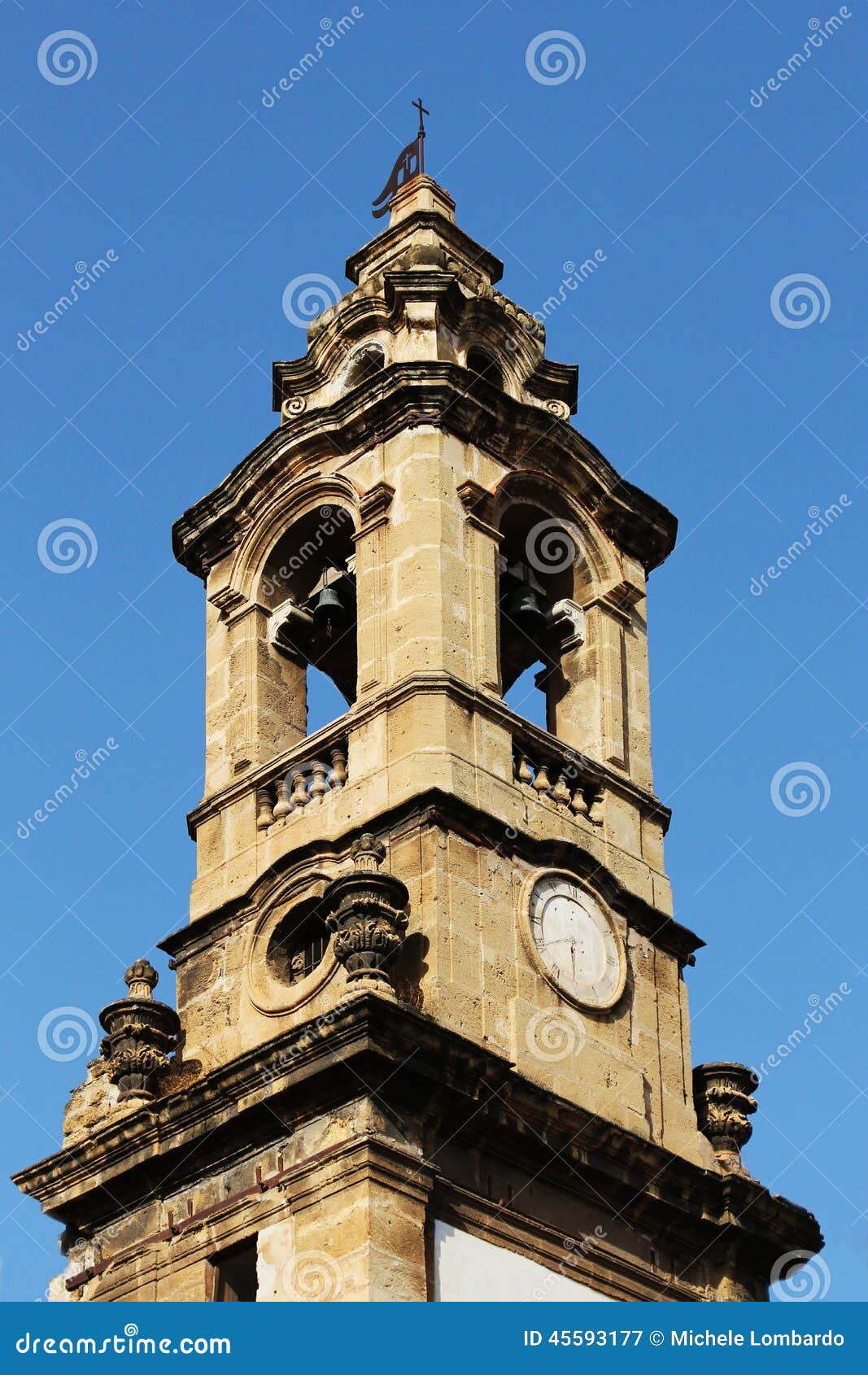 Tour De Cloche Baroque, De Palerme Image stock - Image du ornement ...