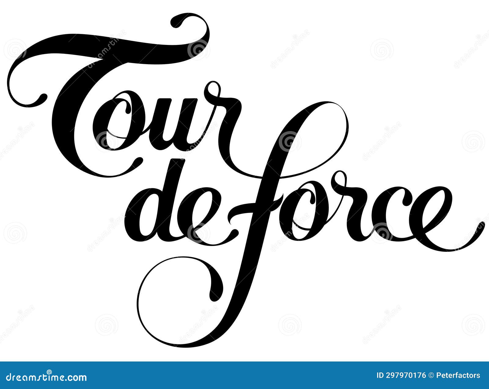 Tour De Force - Custom Calligraphy Text Stock Illustration ...
