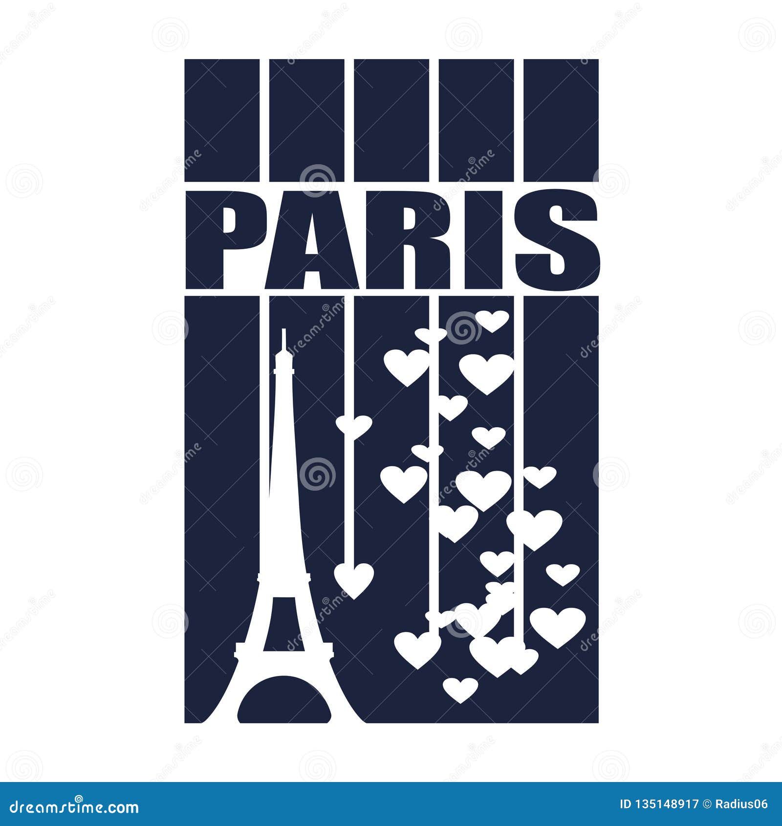 Tour Eiffel Texte de Paris illustration de vecteur. Illustration du ...