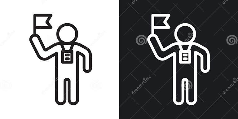 Tour Guide Thin Line Vector Icon Set Stock Vector - Illustration of ...