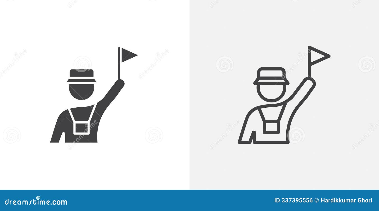 Tour Guide Thin Line Vector Icon Set Stock Illustration - Illustration ...