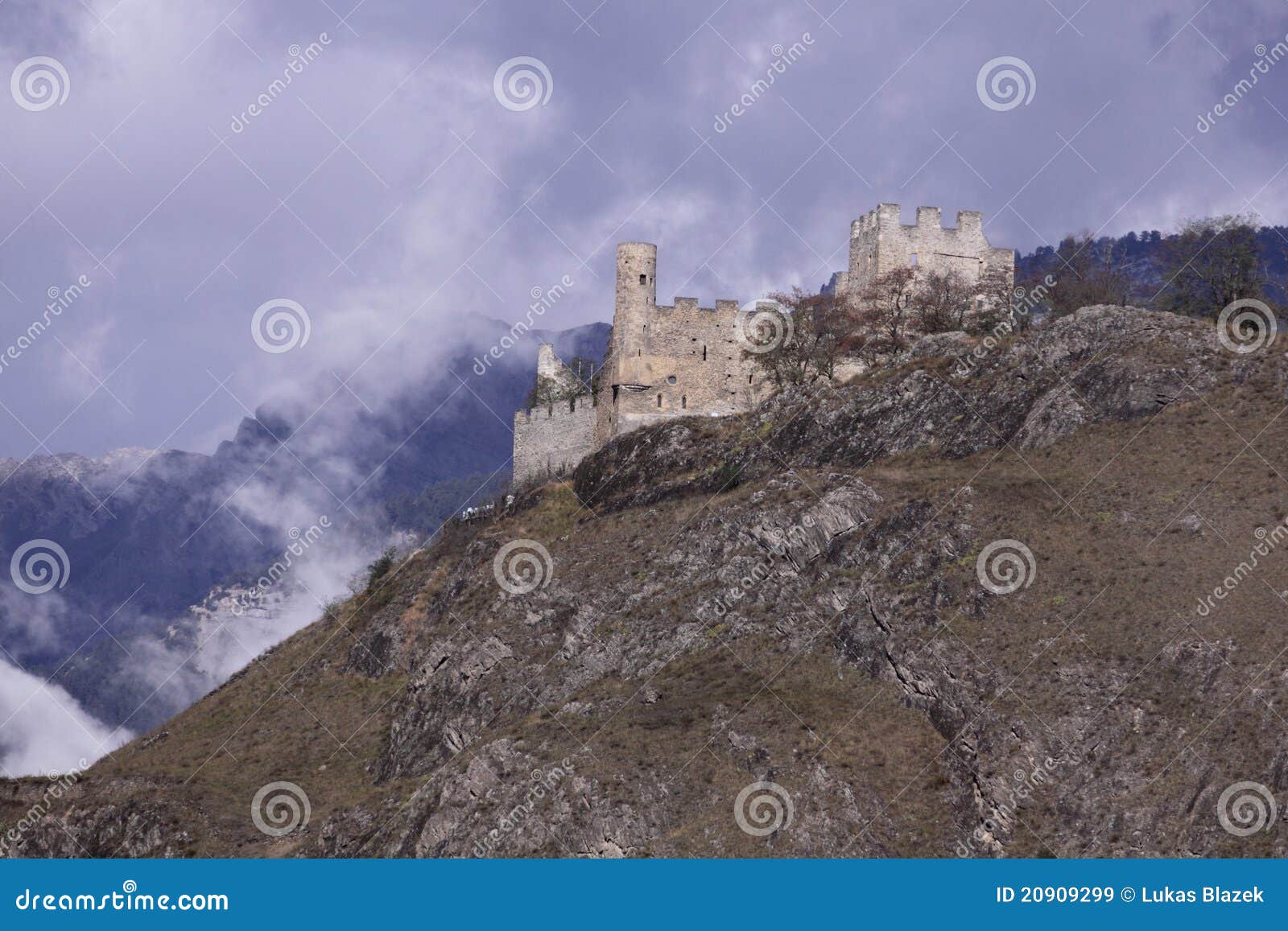 Tourbillon castle in Sion stock image. Image of ruins - 20909299