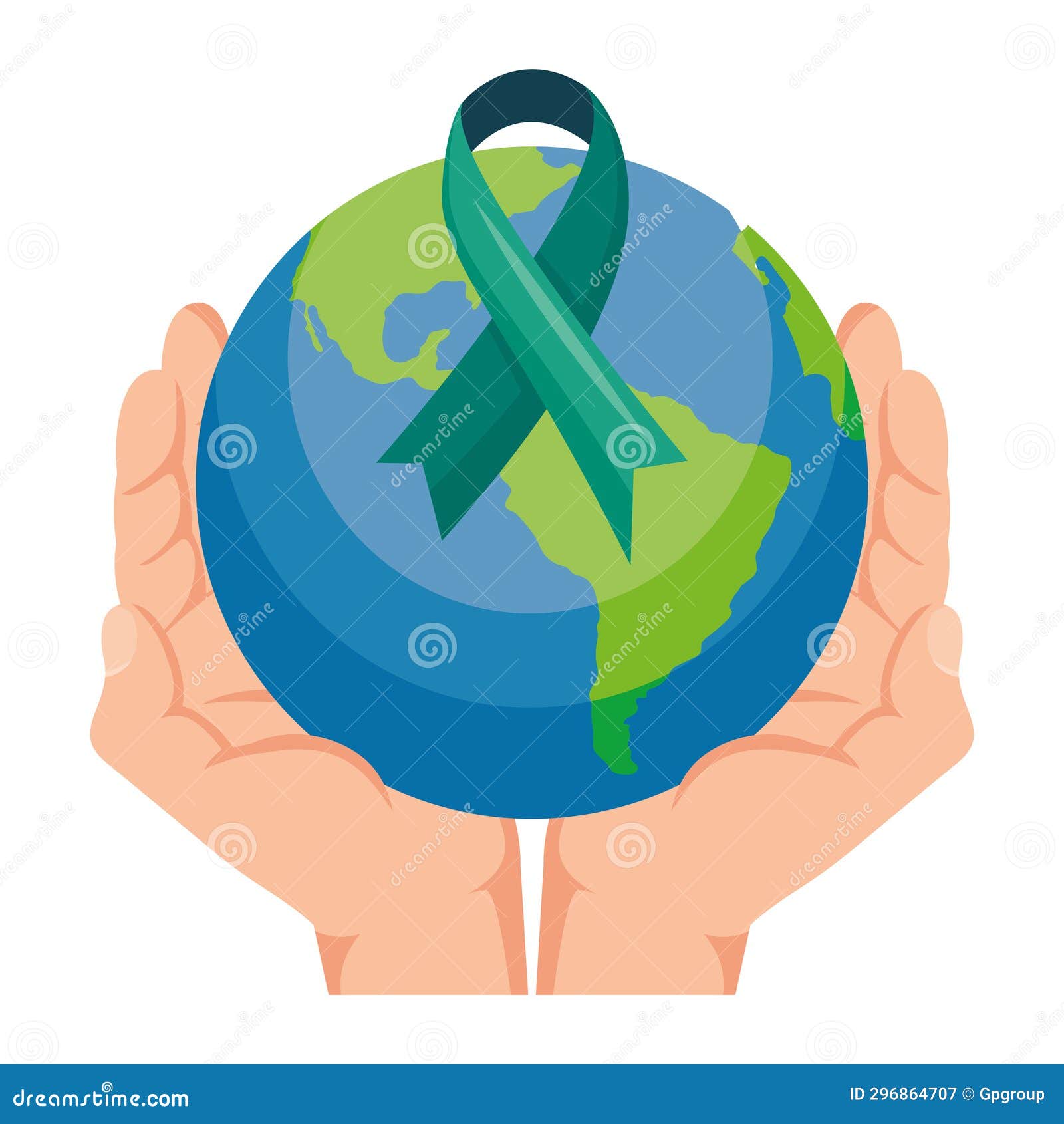 Tourette Syndrome Ribbon on Planet Stock Illustration - Illustration of ...