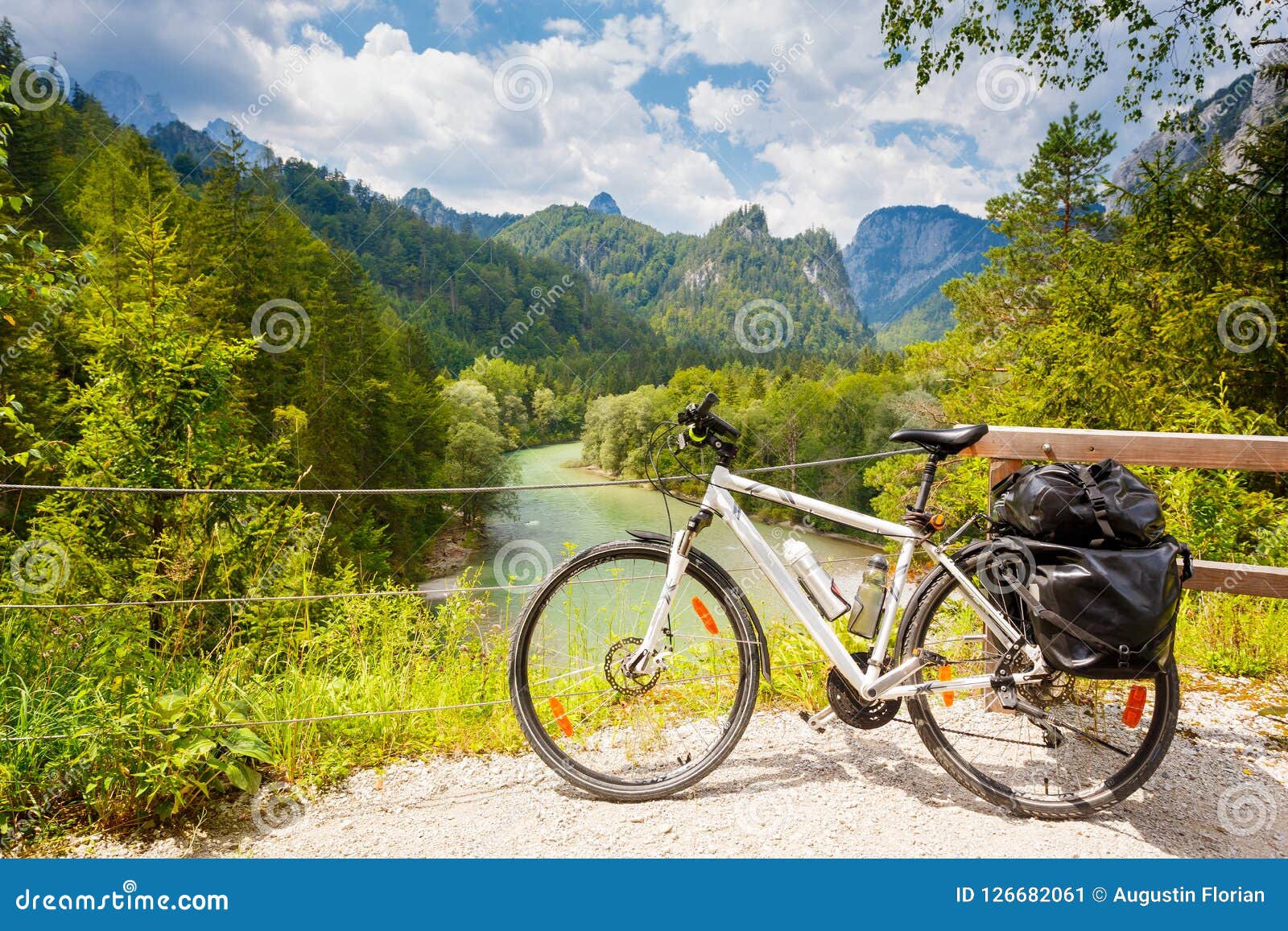 Touring bicycle in Austria stock image. Image of path - 126682061
