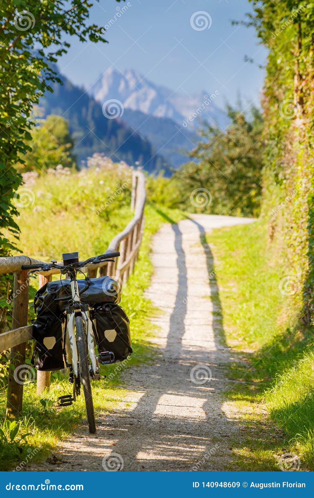 Touring bicycle in Austria stock image. Image of europe - 140948609