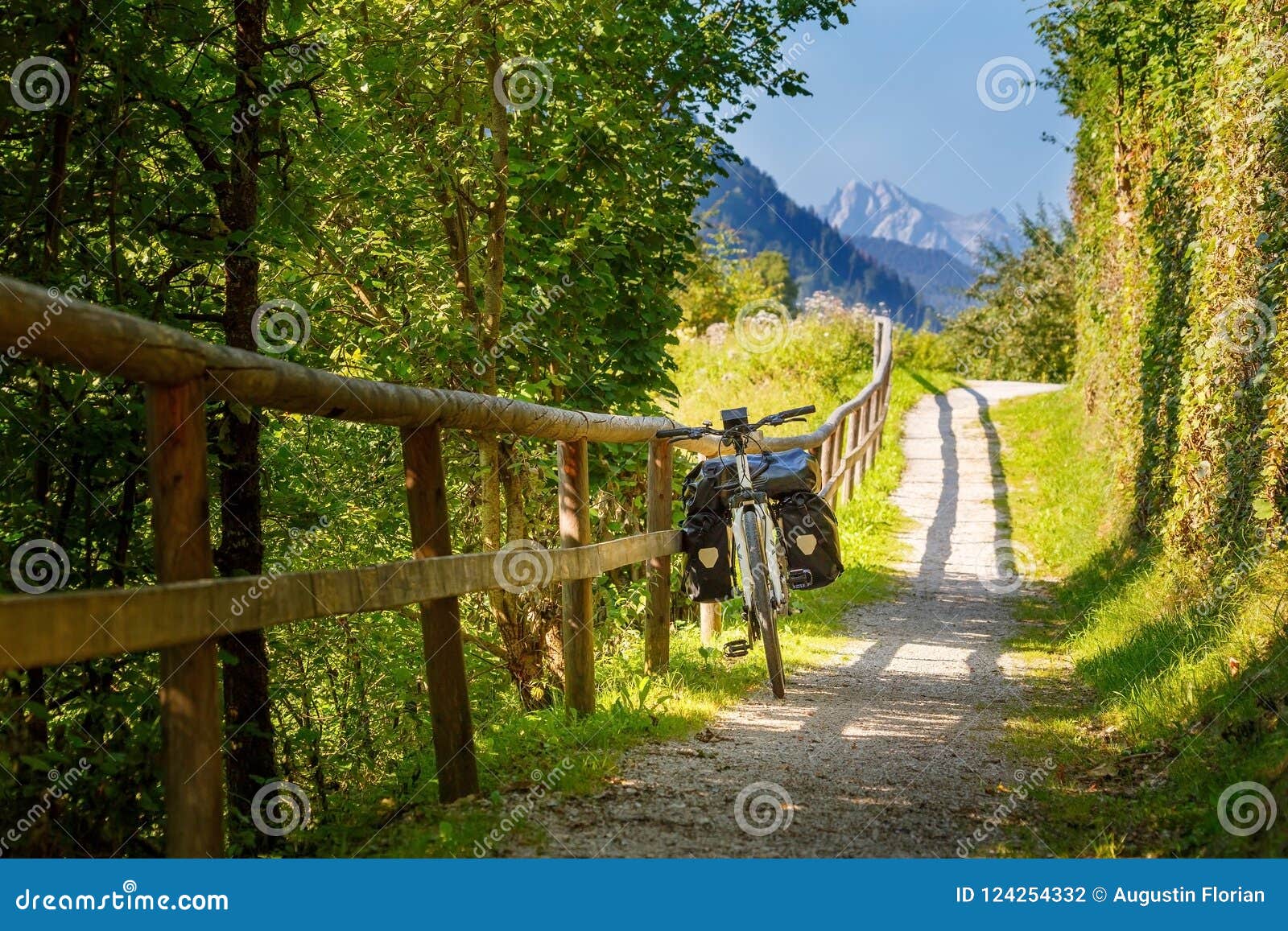 Touring bicycle in Austria stock photo. Image of adventure - 124254332