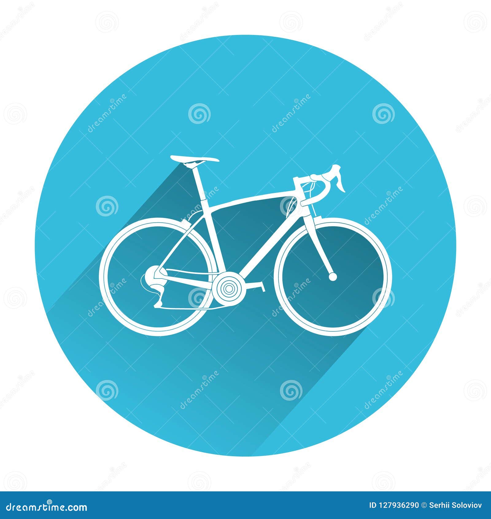 Touring Bicycle Icon. Blue Bike Stock Vector - Illustration of pedal ...