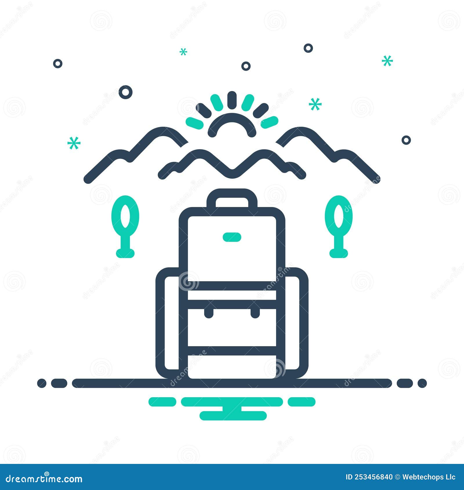 Mix Icon for Touring, Tourism and Ramble Stock Illustration ...