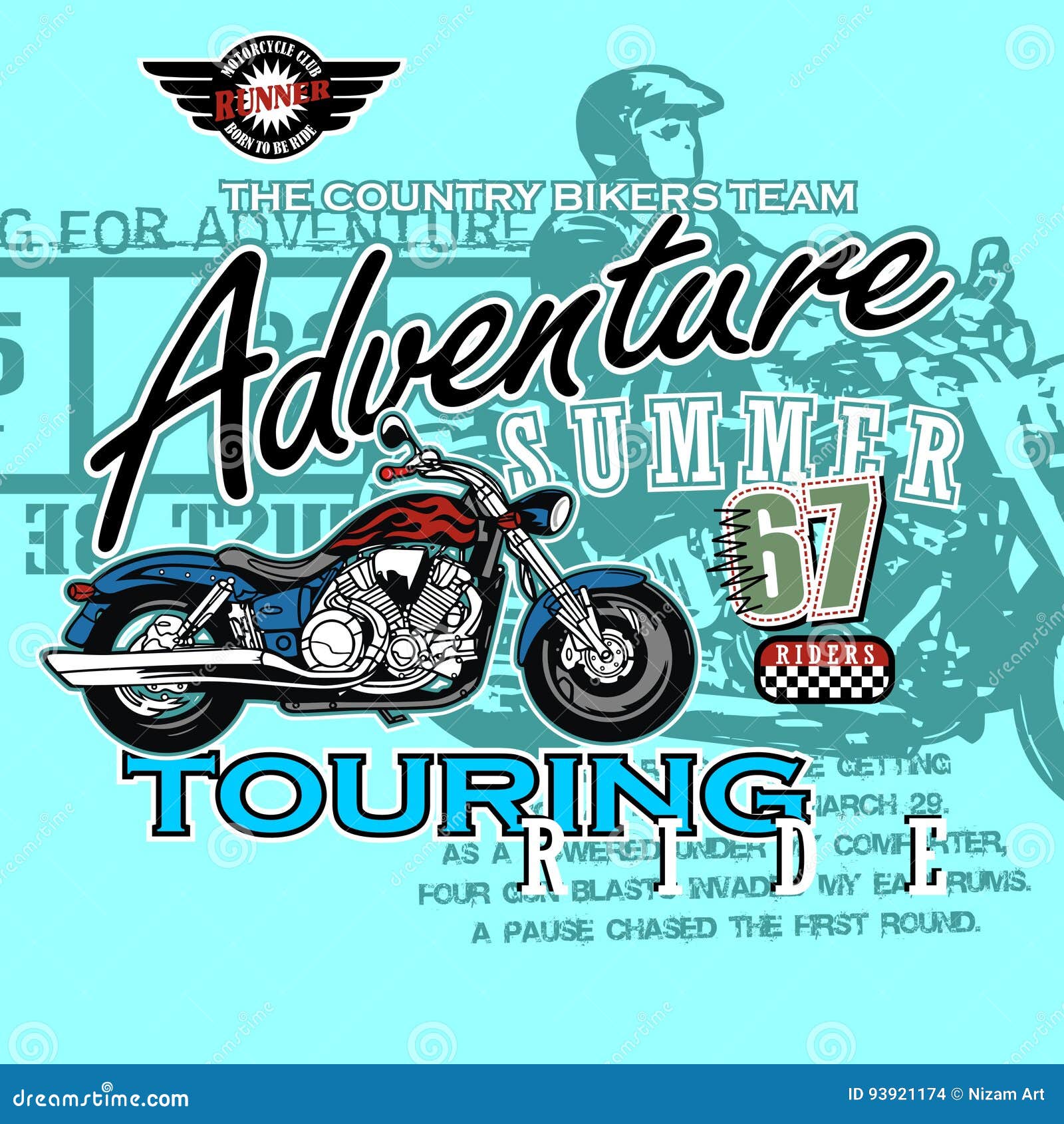 Touring moto vector stock vector. Illustration of retro - 93921174