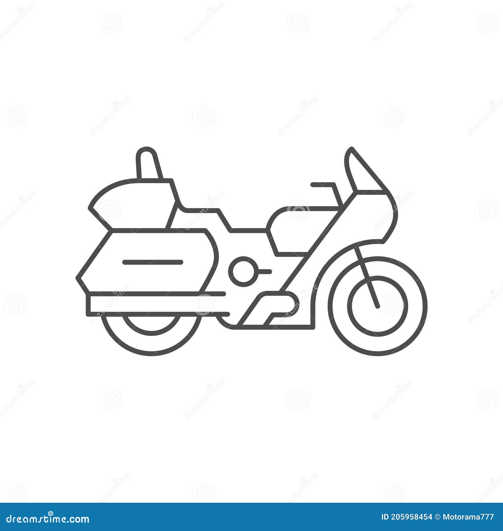 Touring Motorcycle Back View Silhouette Cartoon Vector | CartoonDealer ...