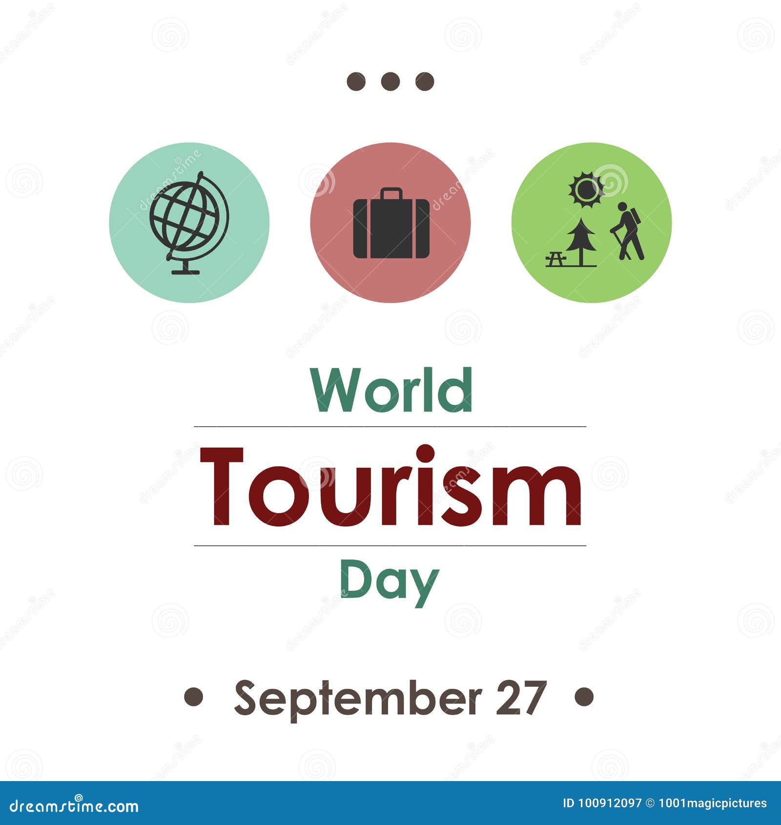 Tourism day september stock vector. Illustration of symbol - 100912097