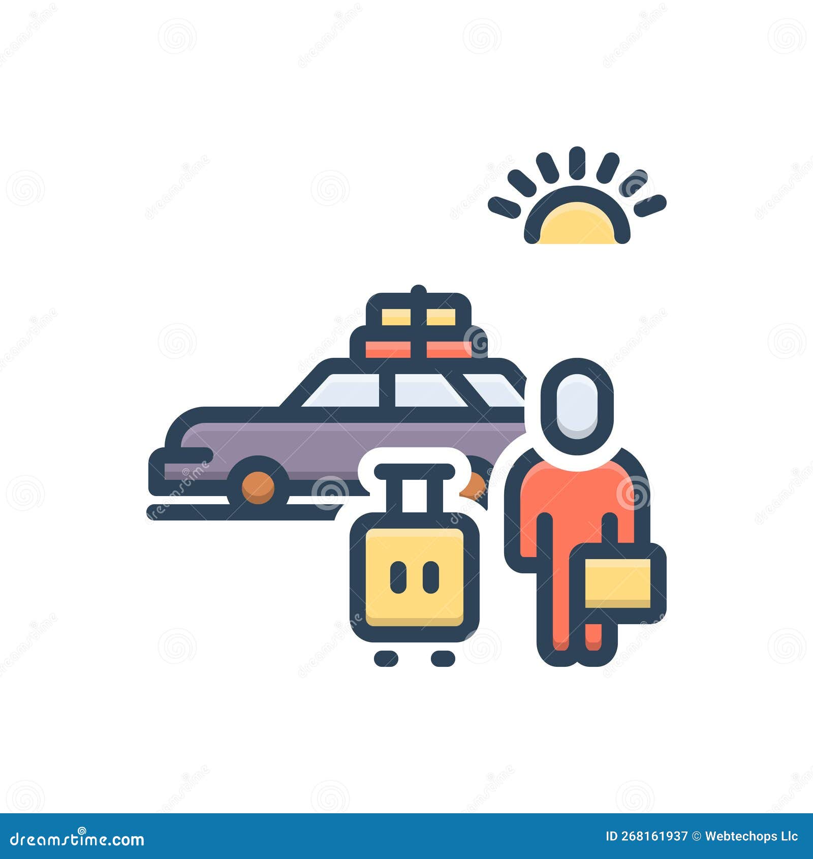 Color Illustration Icon for Tourism, Ramble and Excursion Stock ...