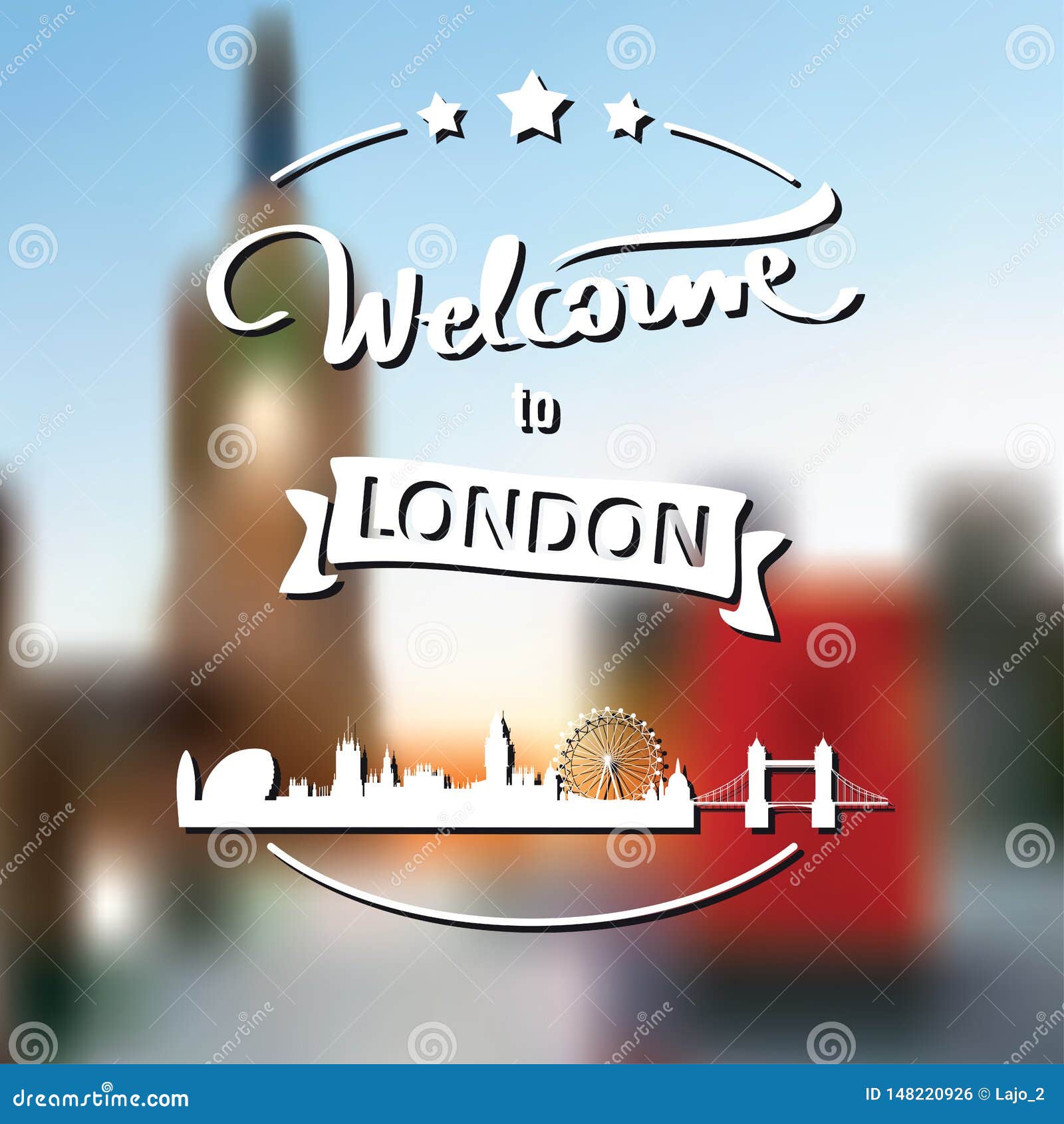 Tourism Label with Skyline, Text Welcome To London Stock Vector ...