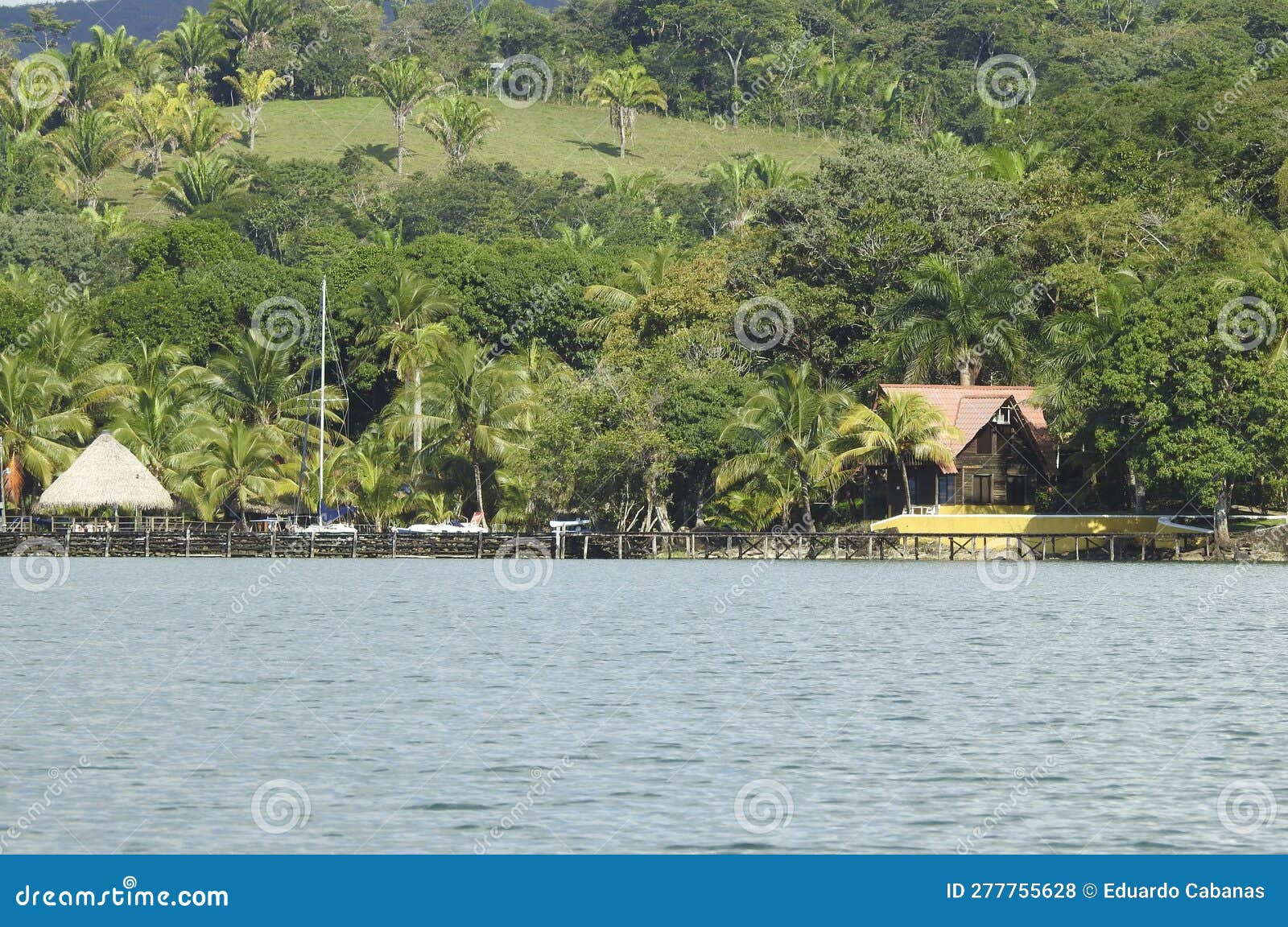 Tourism on Lake Izabal, Guatemala Stock Photo - Image of light ...