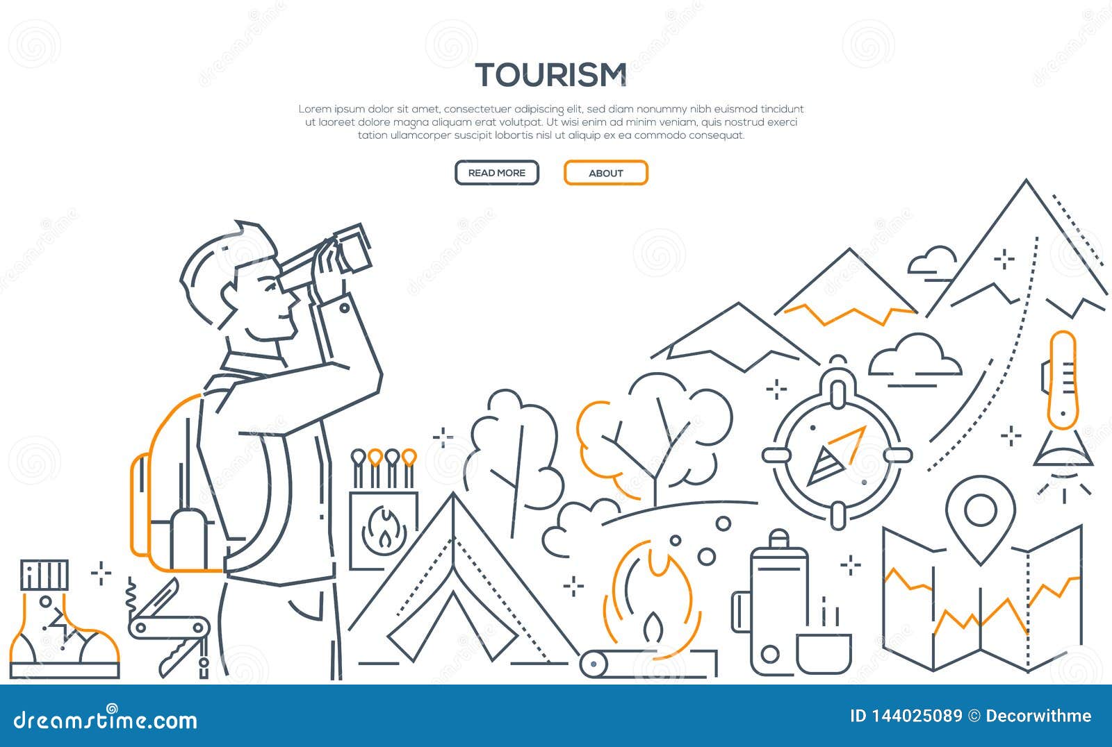 Tourism - Line Design Style Vector Web Banner Stock Vector ...