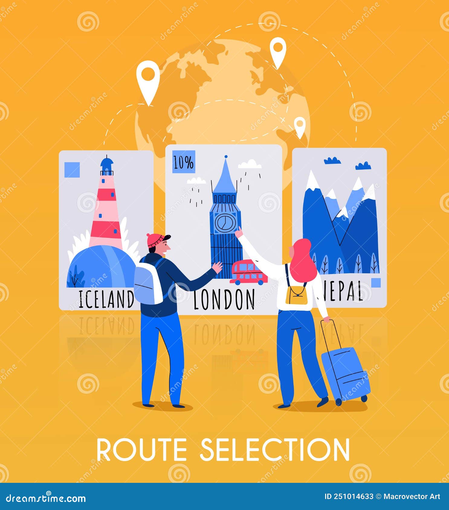 Tourism Map Composition stock vector. Illustration of postcard - 251014633