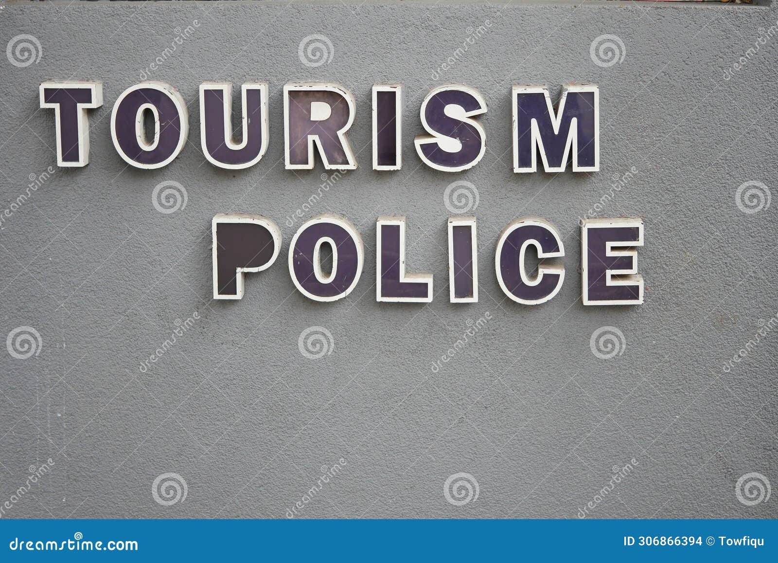 Tourism Police Text on a Wall Stock Photo - Image of building, safety ...