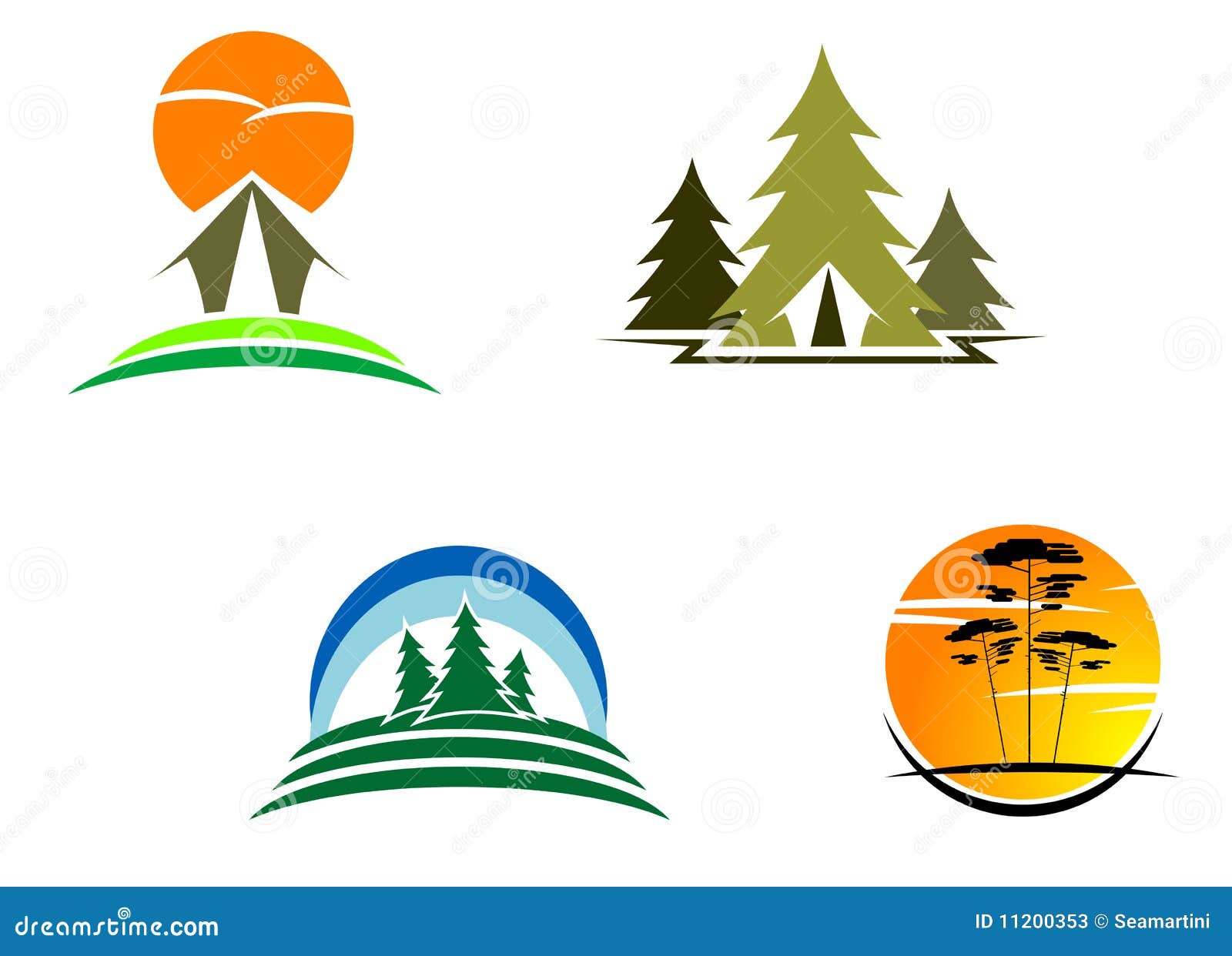 Tourism symbols stock vector. Illustration of palm, outdoor - 11200353