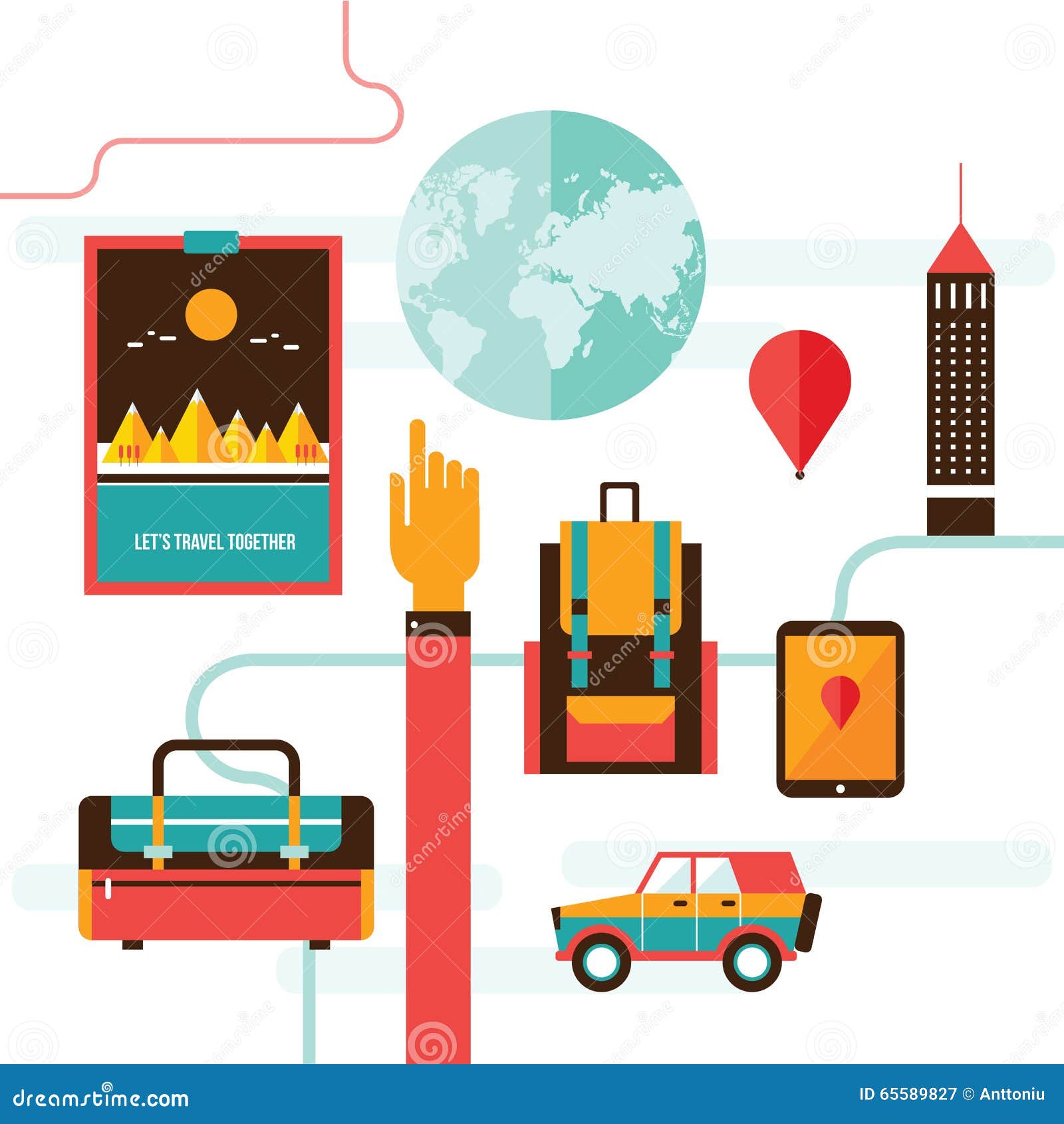 Tourism and Travel Set of Modern Flat Design Elements Stock ...