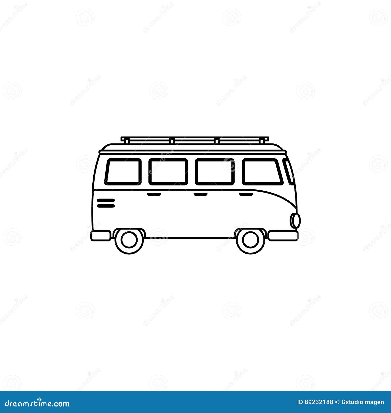 Tourism van vehicle icon stock illustration. Illustration of journey ...