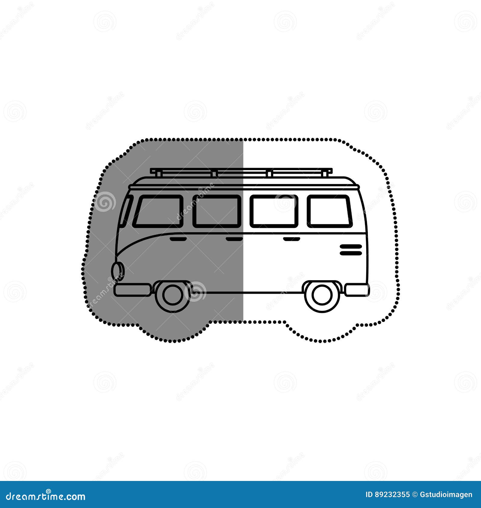Tourism van vehicle icon stock illustration. Illustration of classic ...