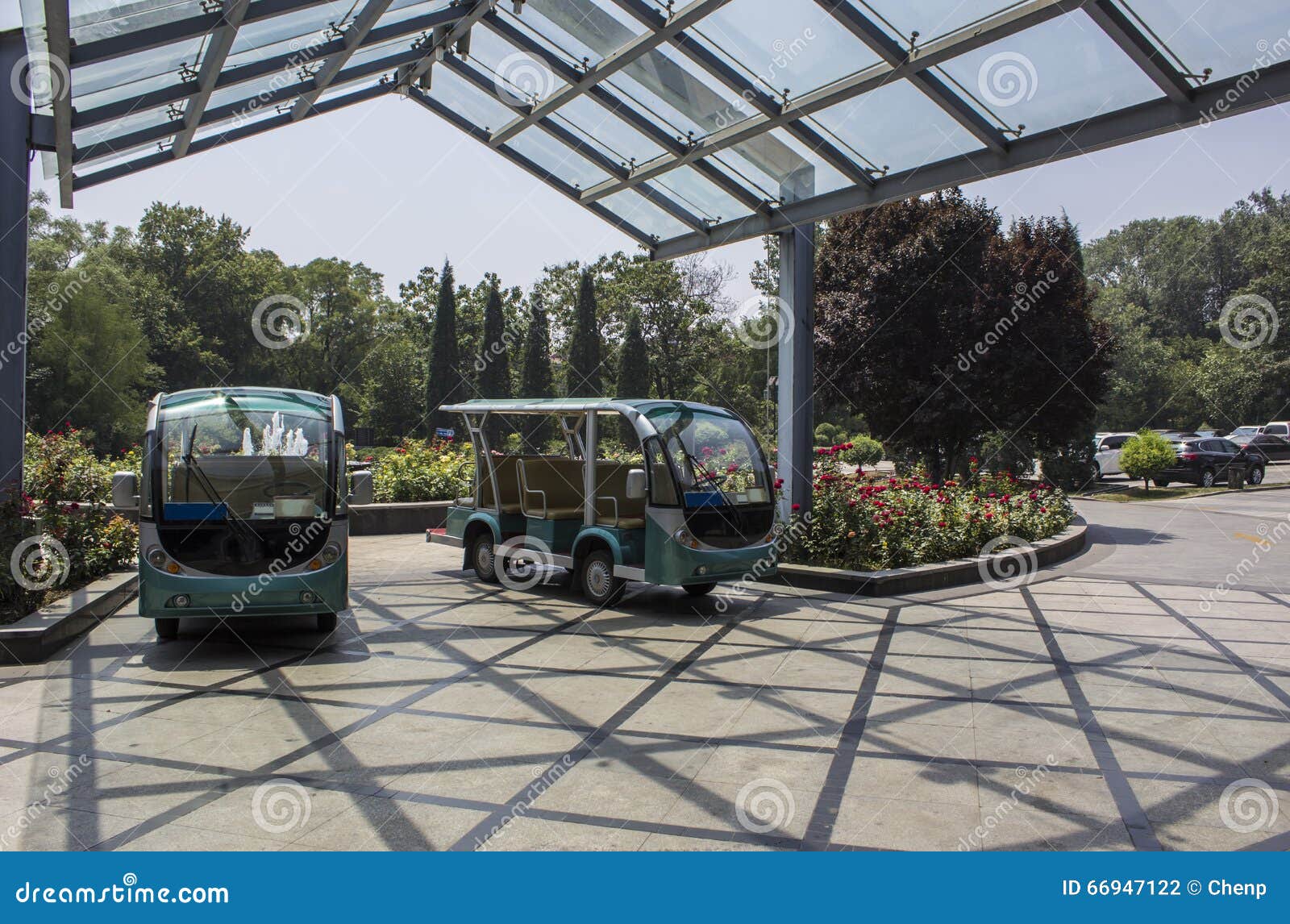 Tourist Area Sightseeing Bus Stock Photo - Image of leisure, transfer ...