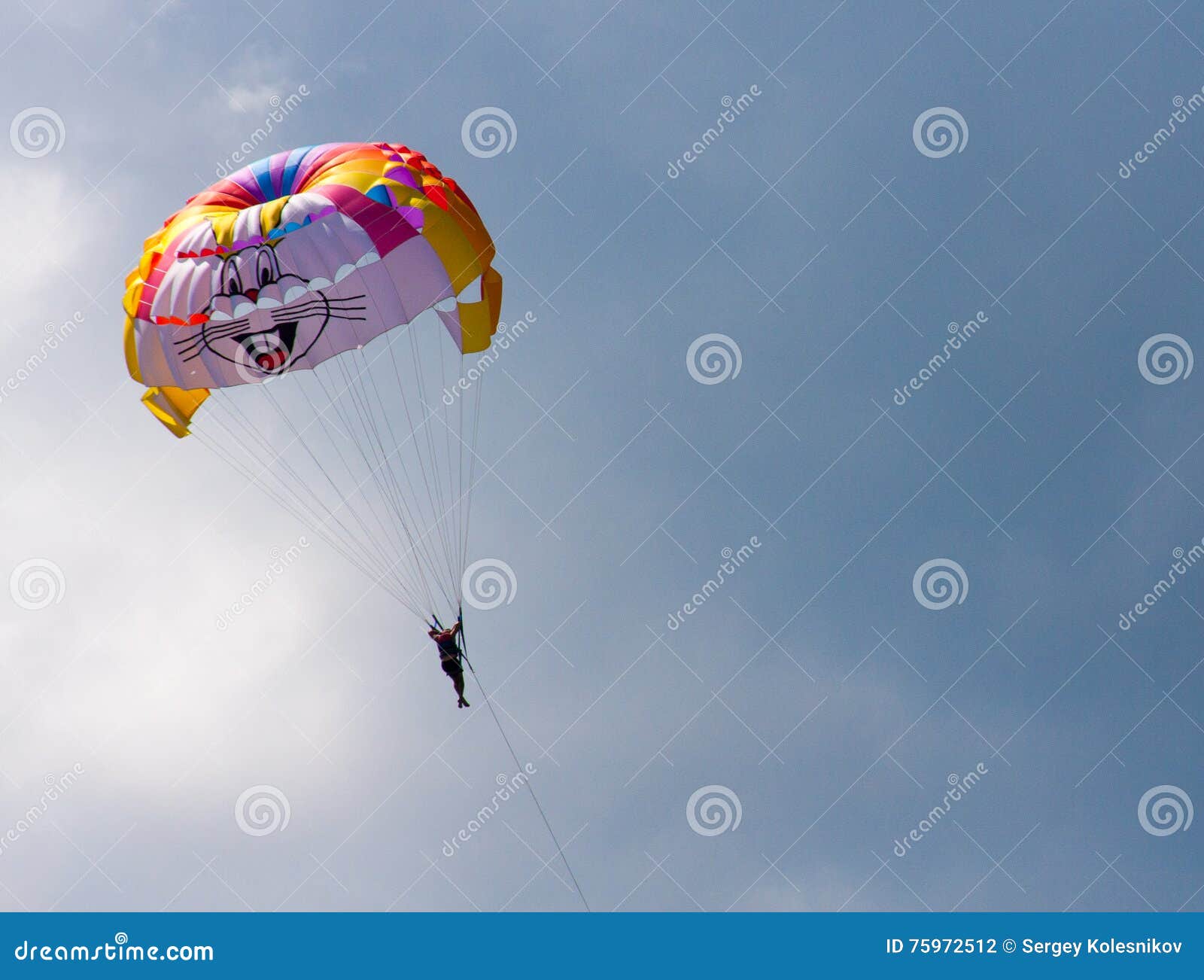 Tourist Attraction Parasailing on Cloudy Sky Background Editorial ...