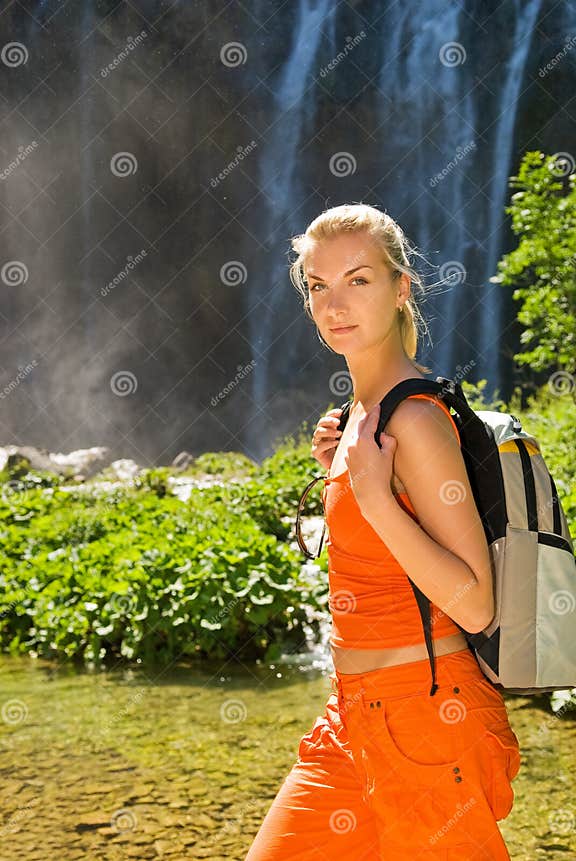 Tourist with backpack stock image. Image of shine, peace - 7731589