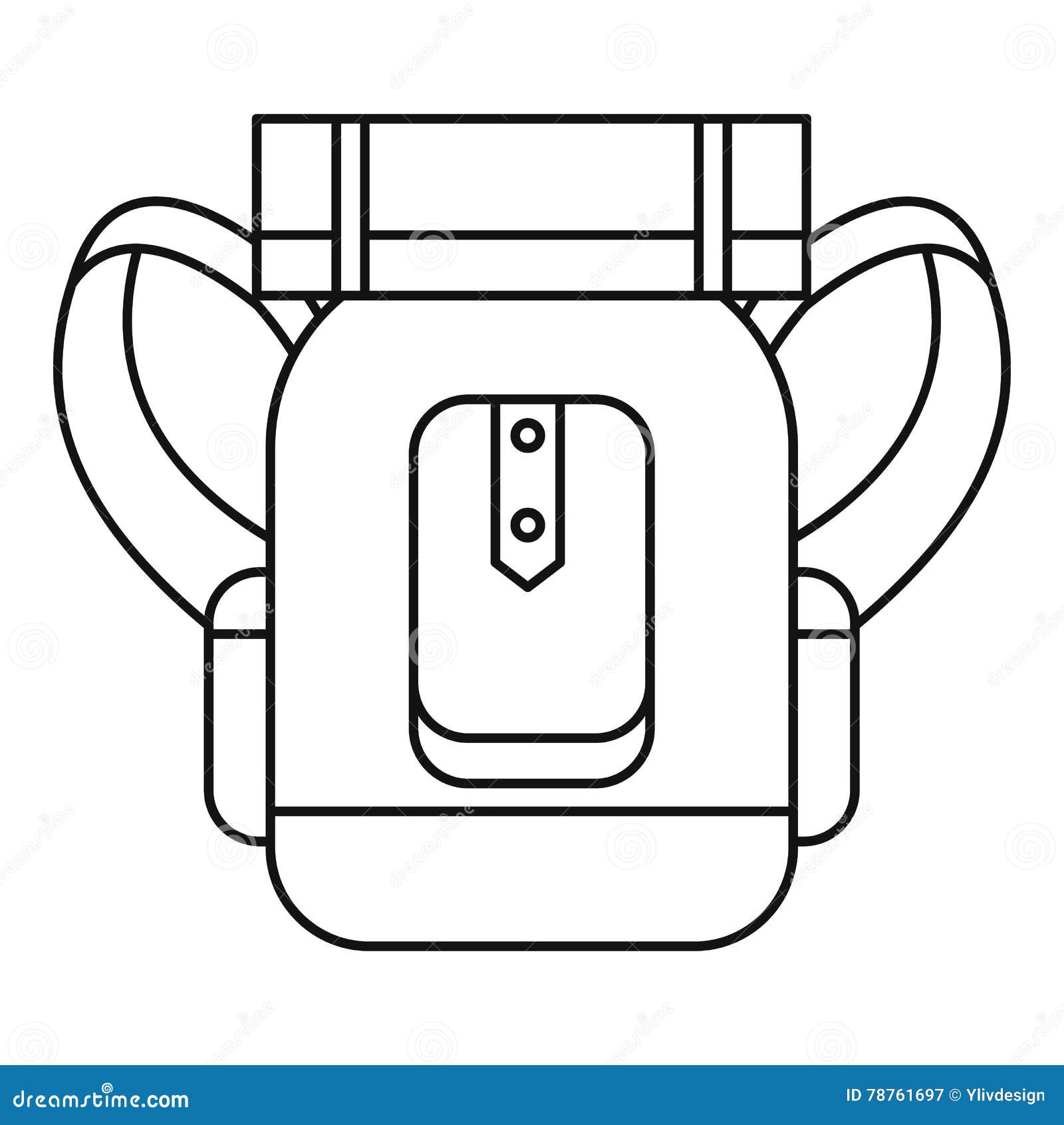 Tourist Backpack with Mat Icon, Outline Style Stock Vector ...